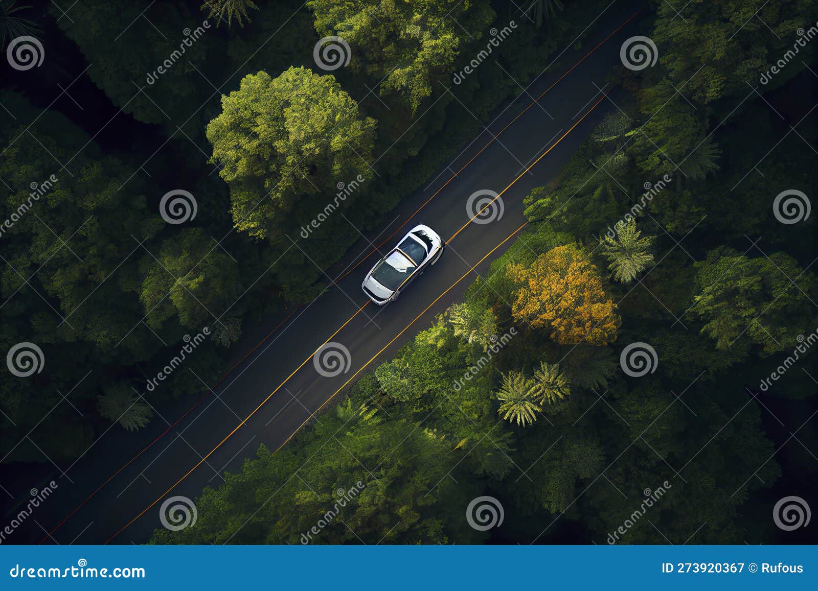 Car Driving on a Curvy Road on a Mountain in a Forrest Stock ...