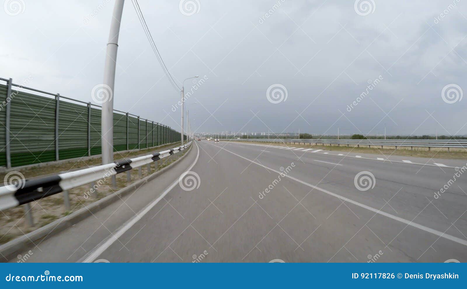 The Car is Driving Exit from Highway. Rear View. Stock Footage - Video ...