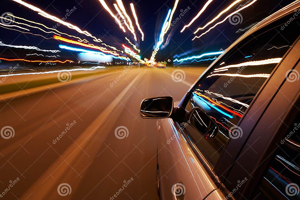 Car driving fast stock photo. Image of lanes, highway - 11614694