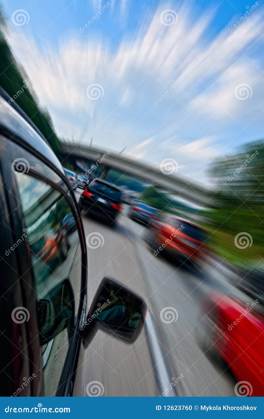 Car driving fast stock photo. Image of blur, highway - 12623760