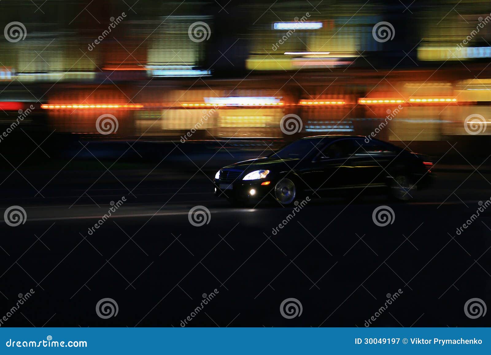 Luxury Car Mercedes Benz S Class at Night City Stock Image - Image of ...