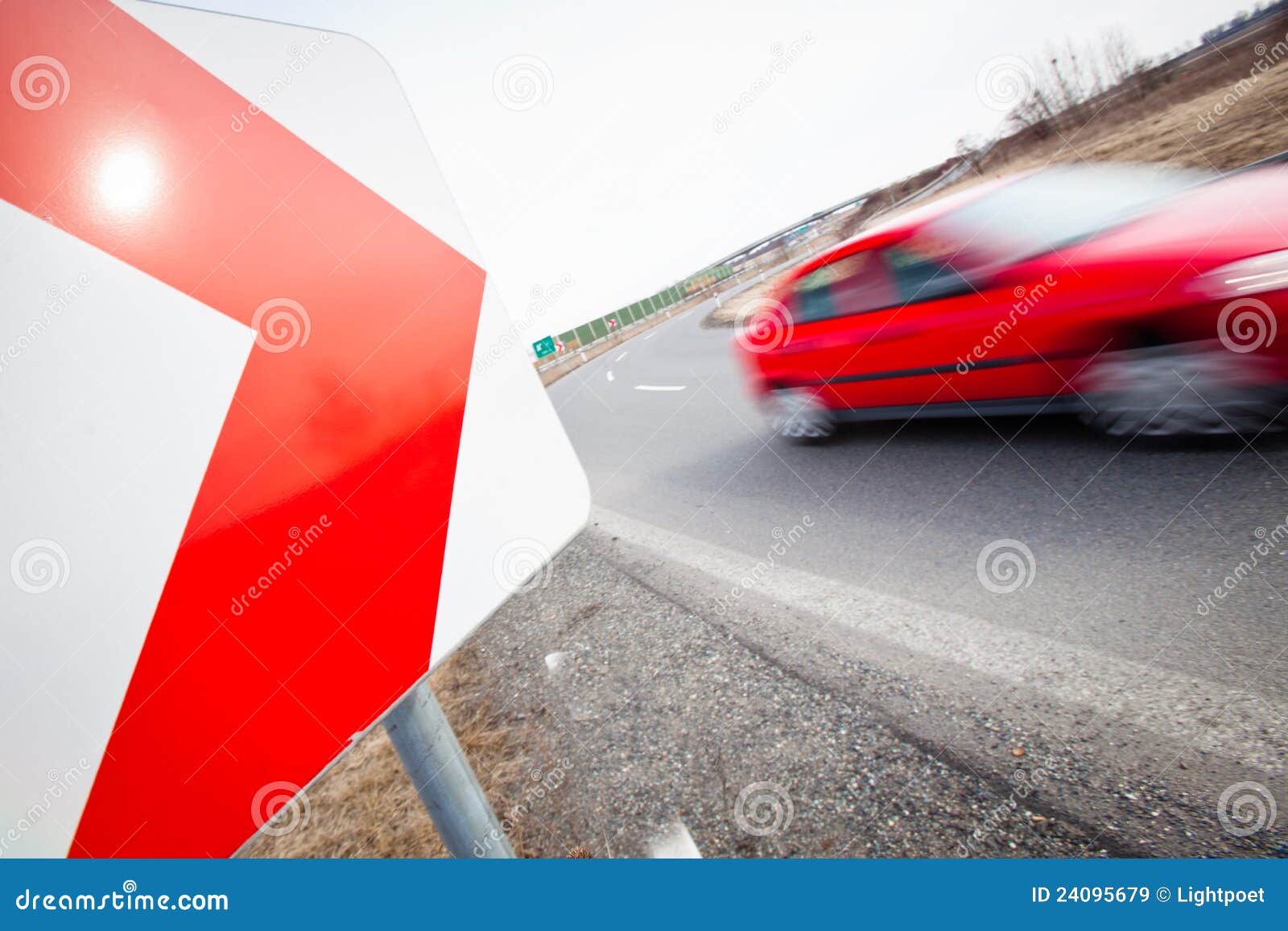 Car Driving Fast through a Sharp Turn Stock Image - Image of direction ...