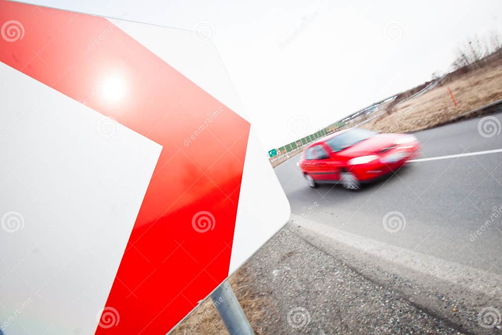Car Driving Fast through a Sharp Turn Stock Photo - Image of driveway ...