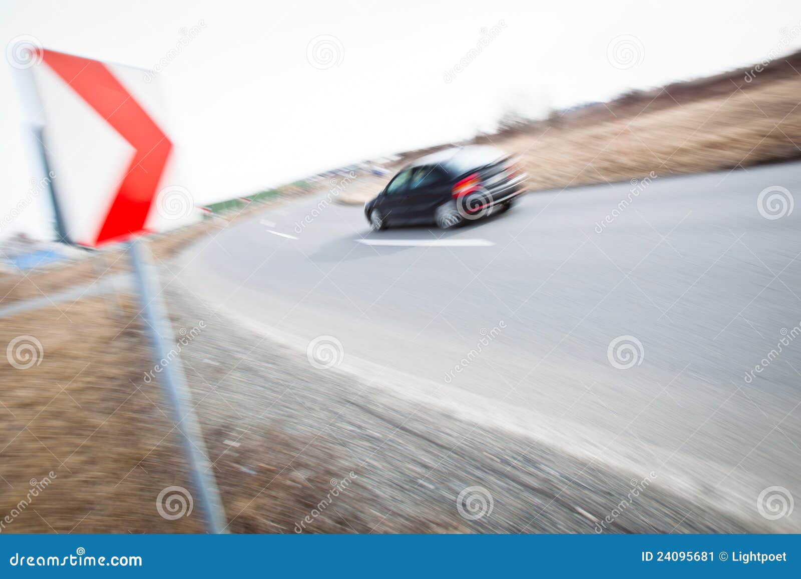 Car Driving Fast through a Sharp Turn Stock Image - Image of accelerate ...