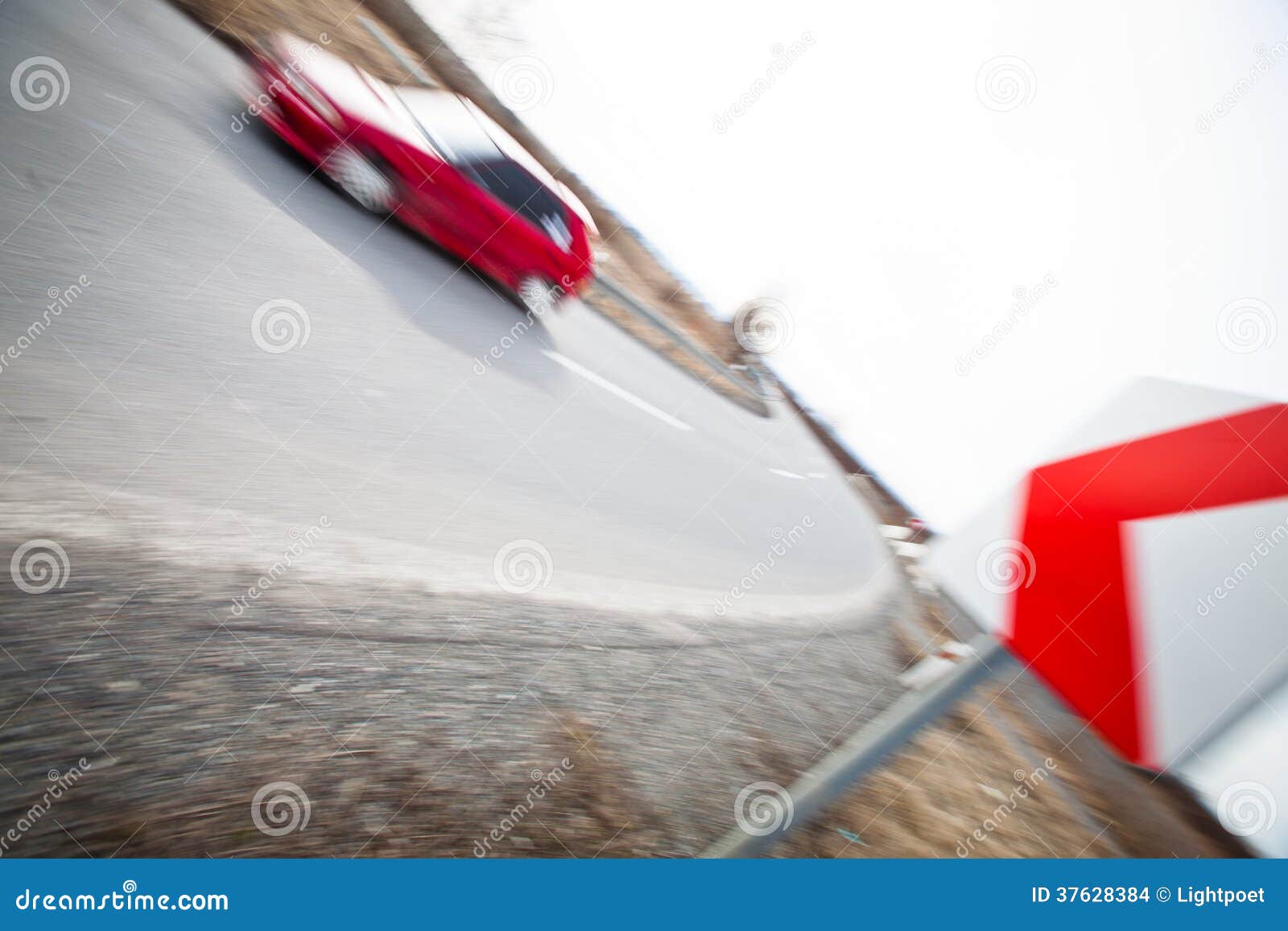 Car Driving Fast through a Sharp Turn Stock Photo - Image of country ...