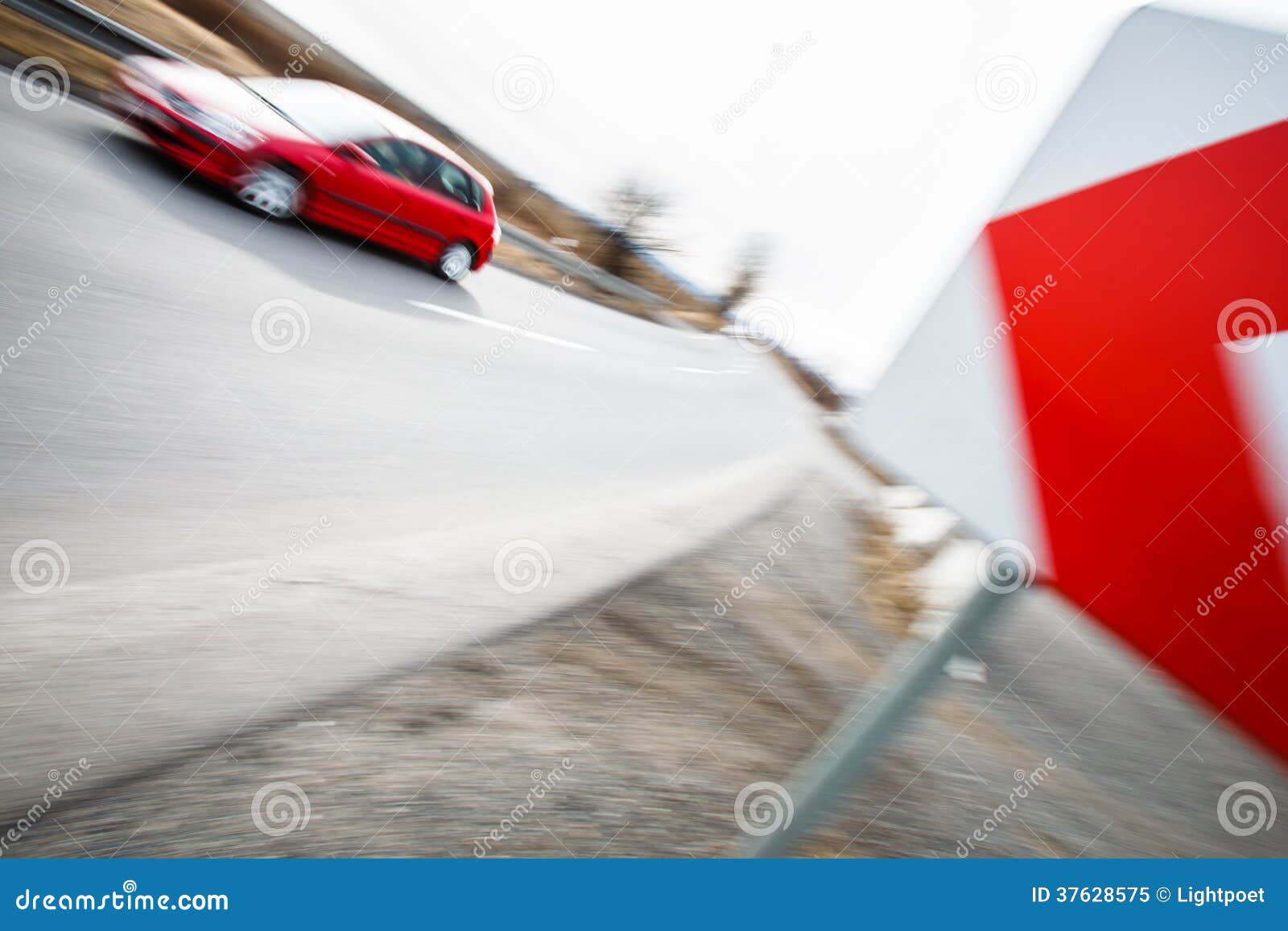 Car Driving Fast through a Sharp Turn Stock Image - Image of personal ...