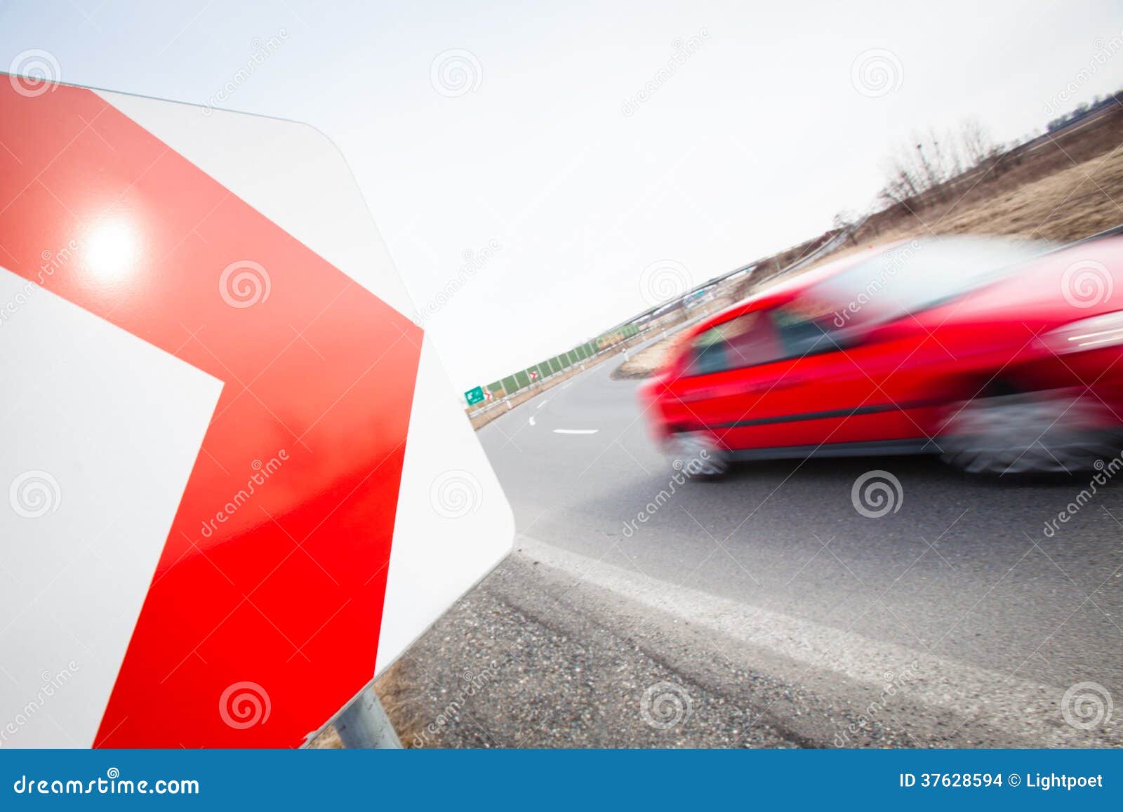 Sharp Turn And Steep Descent Road Signs Royalty-Free Stock Photo ...