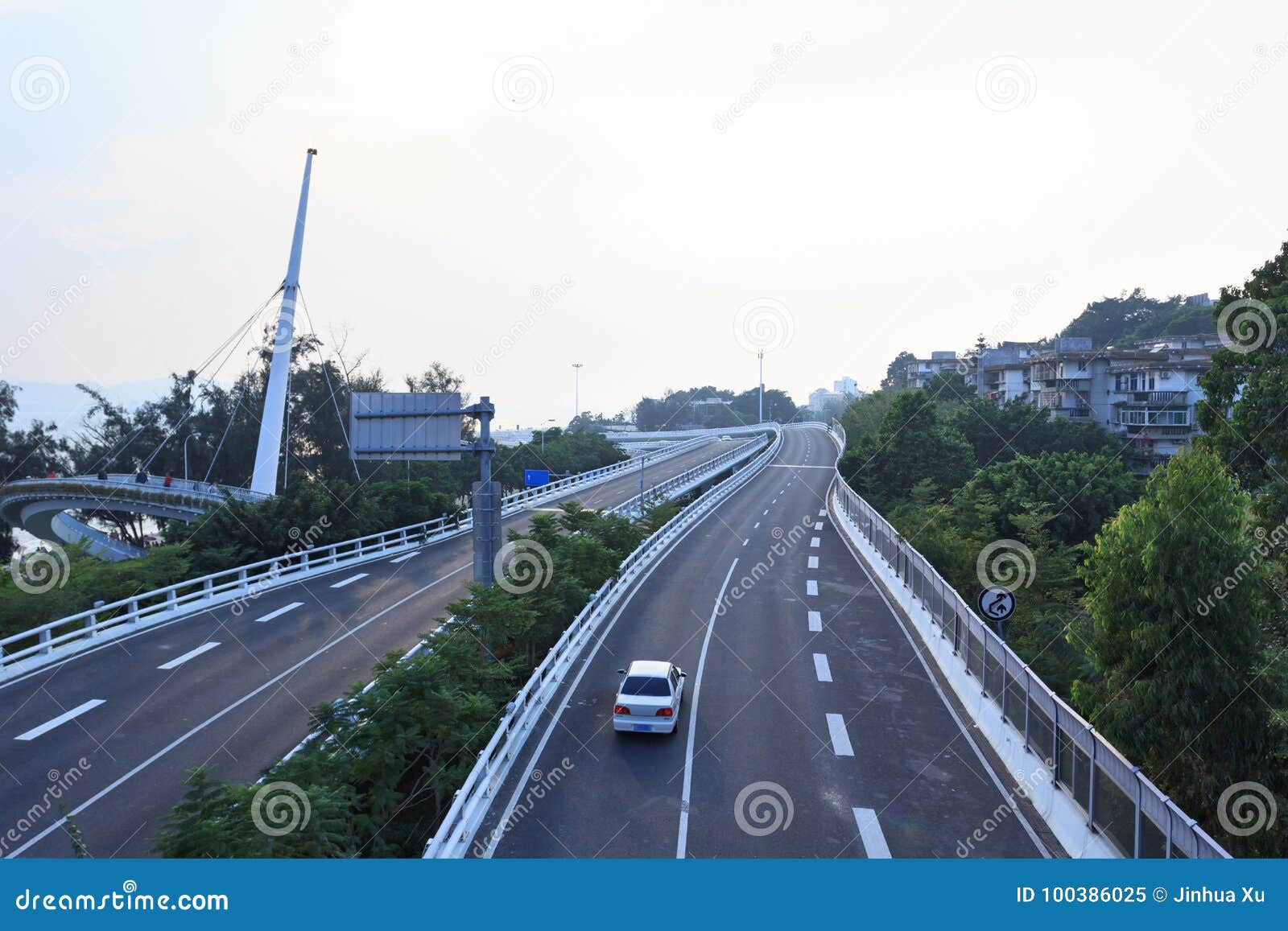 Car driving on freeway stock image. Image of highway - 100386025