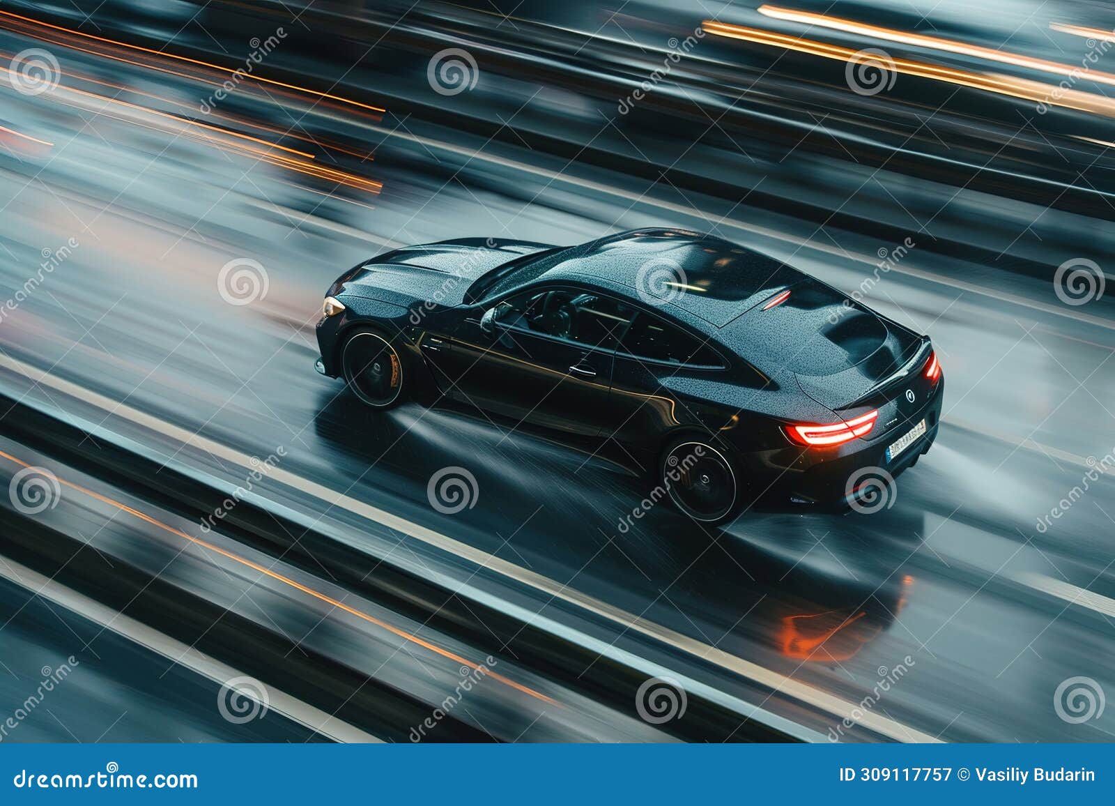 Car Driving on Freeway at Sunset, Motion Blur Stock Image - Image of ...
