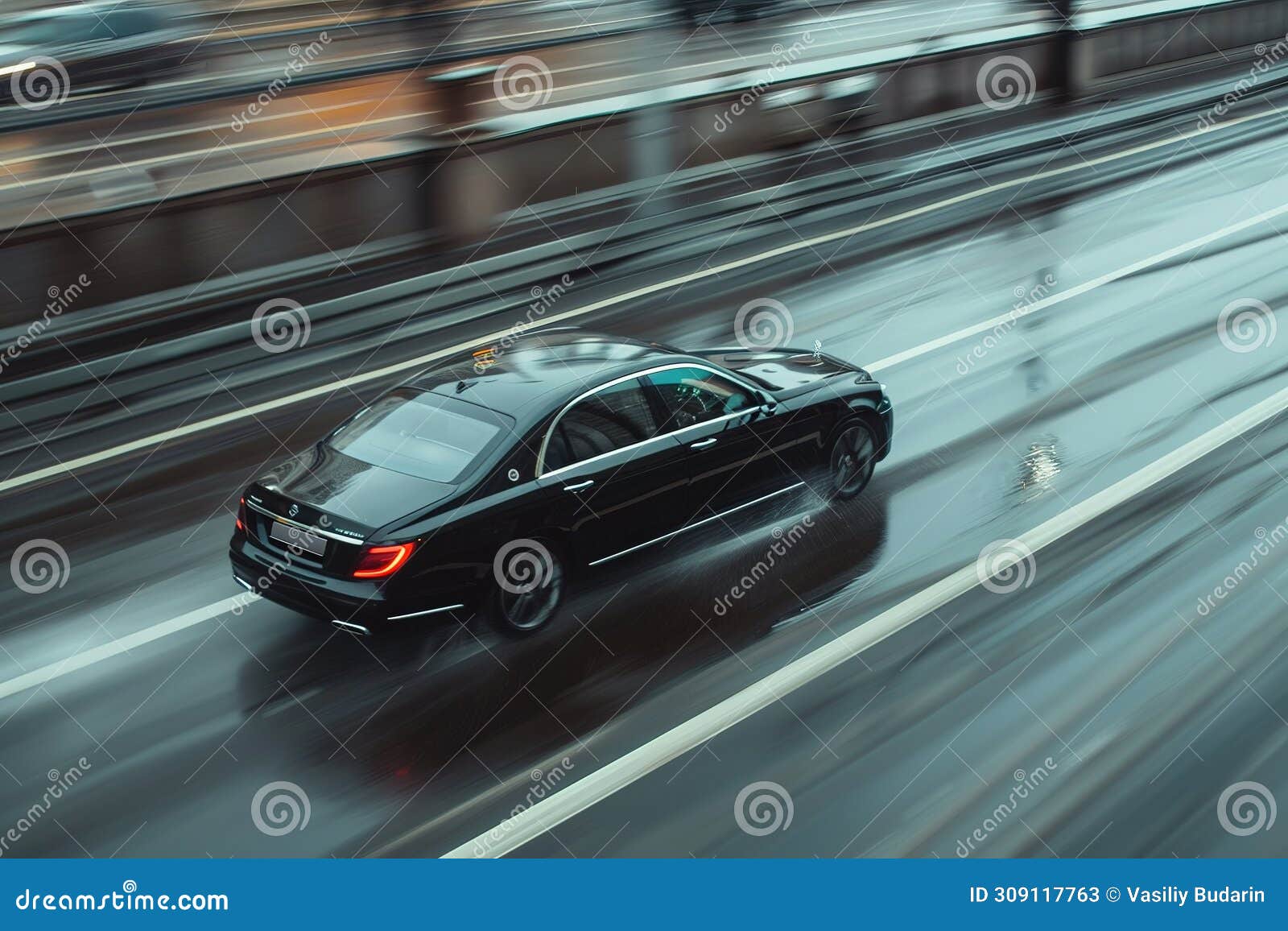 Car Driving on Freeway at Sunset, Motion Blur Stock Image - Image of ...