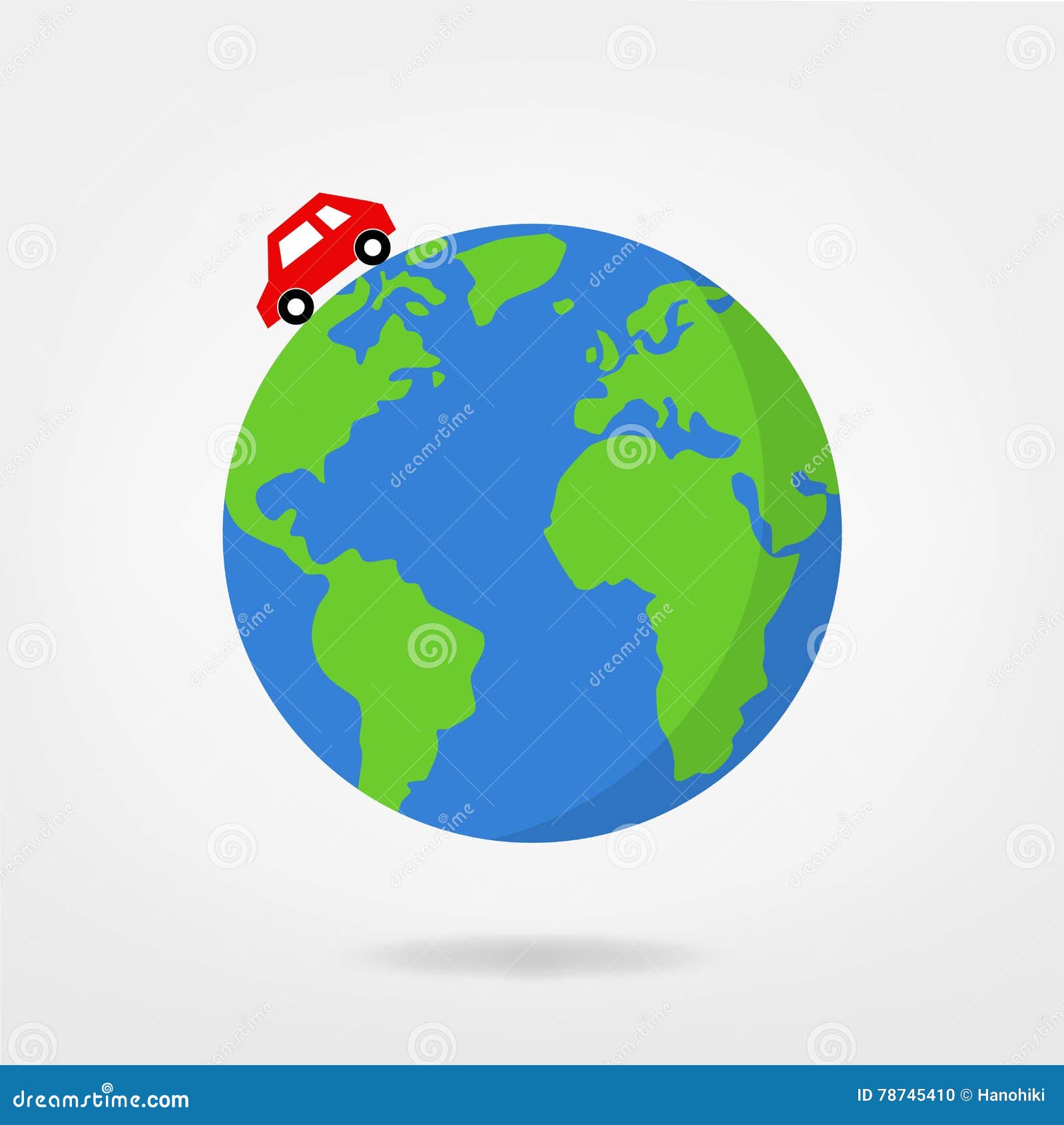 Car Driving on Globe / World , Vector Illustration Stock Vector ...