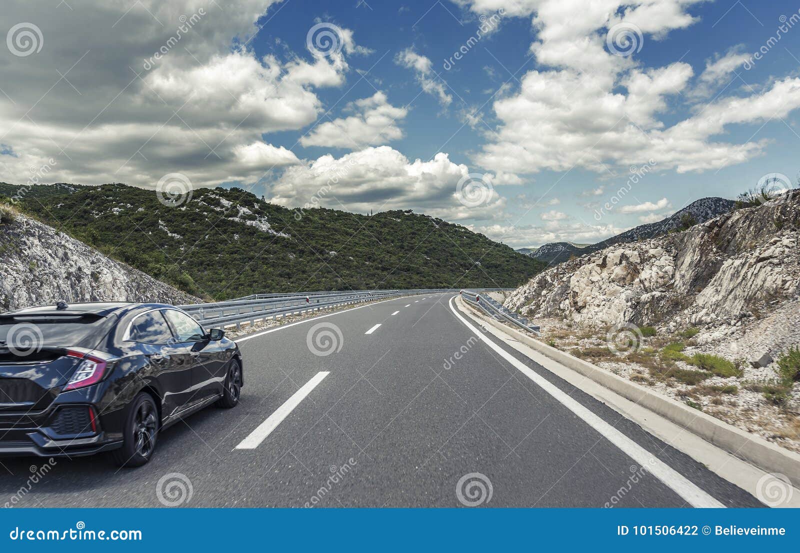 Car is Driving on the High-speed Highway. Stock Photo - Image of ...
