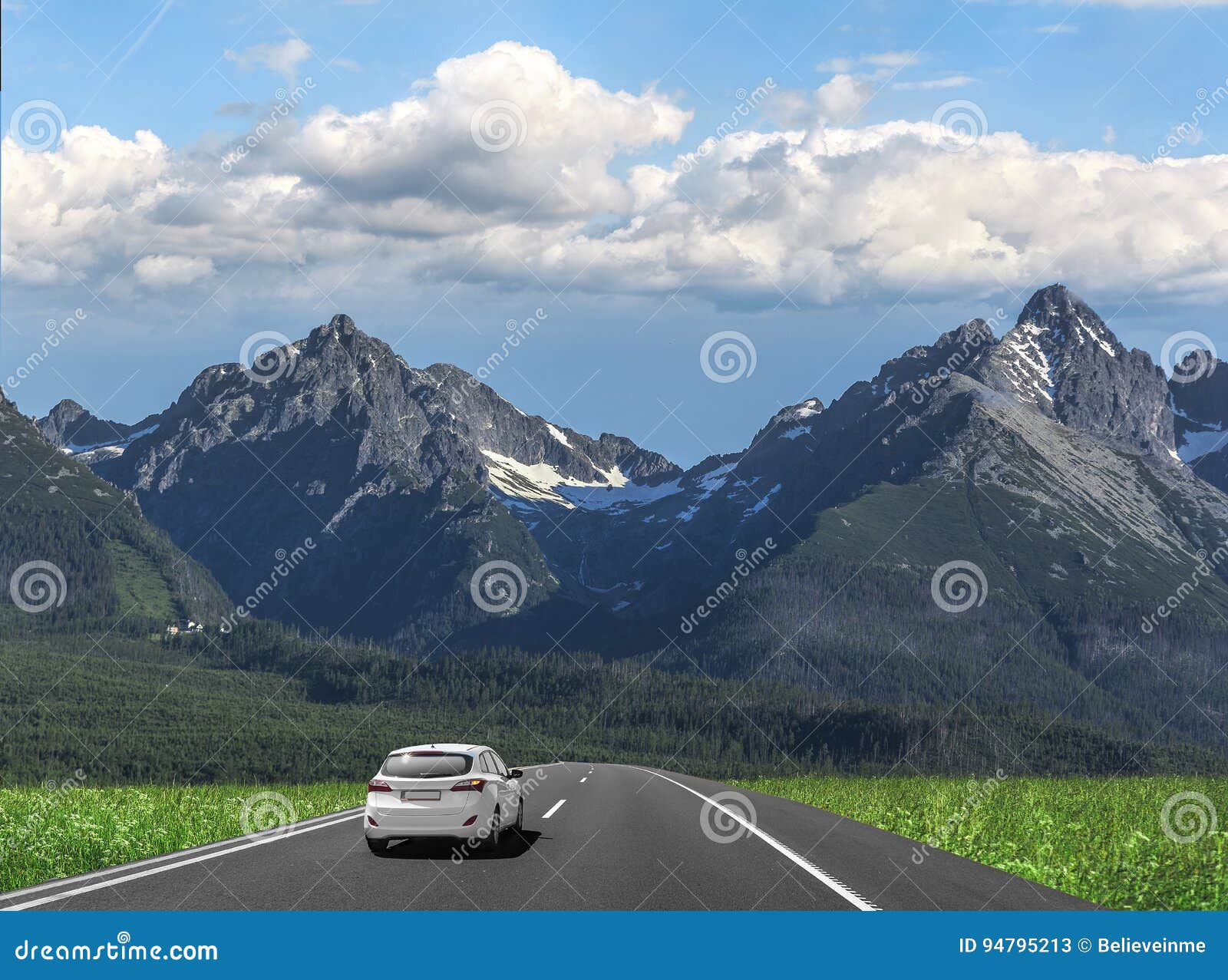 Car is Driving on the High-speed Highway. Stock Image - Image of ...
