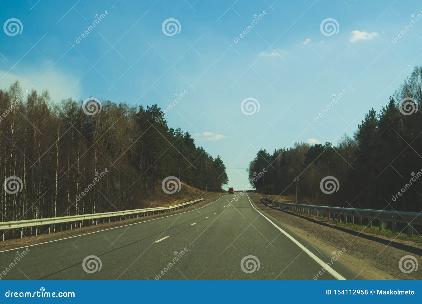 Car Driving on a Highway. Auto Moving on a Roadway Stock Photo - Image ...