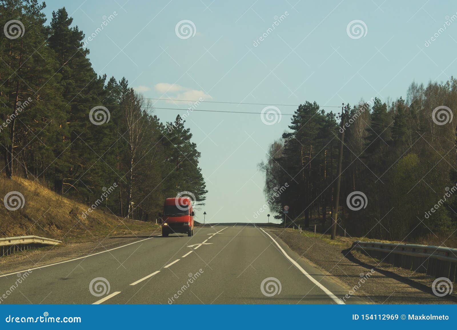 Car Driving on a Highway. Auto Moving on a Roadway Stock Image - Image ...