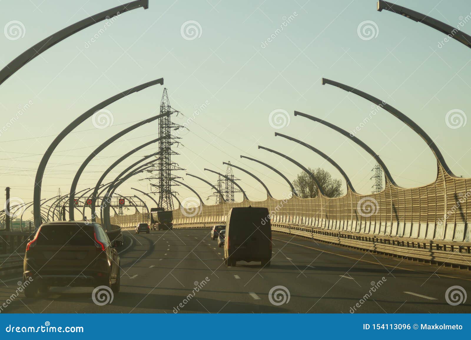 Car Driving on a Highway. Auto Moving on a Roadway Stock Photo - Image ...