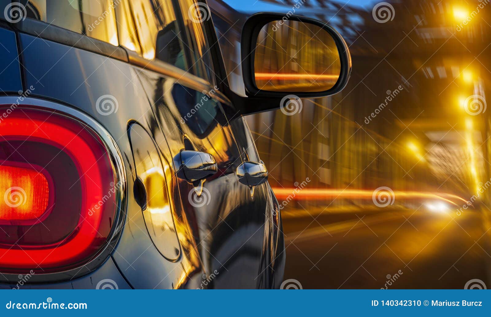 Car driving at night stock photo. Image of blur, light - 140342310