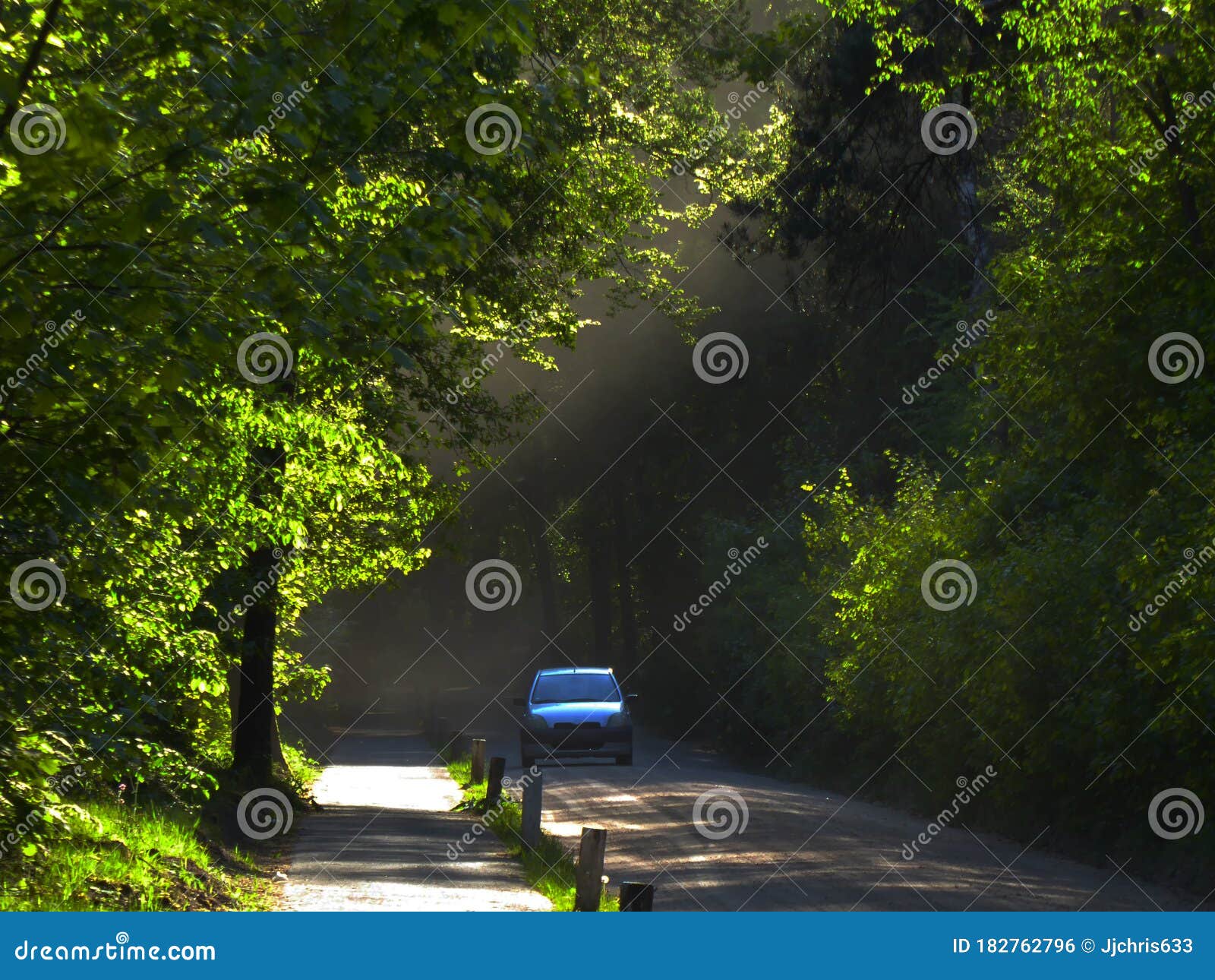 Driving Over Large Cable Suspension Bridge, With A Clear View Of The ...