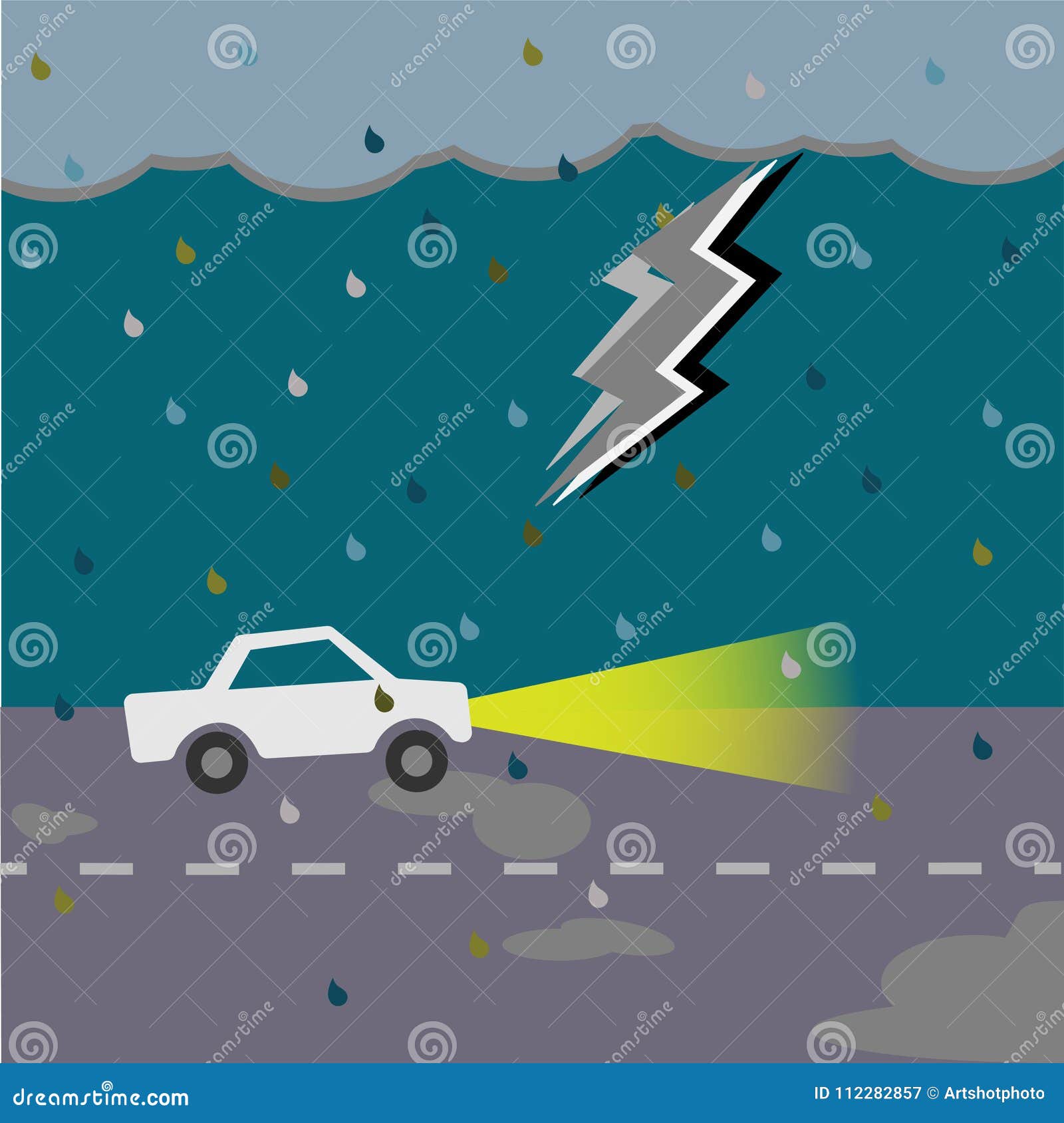 Car Driving Rain Stock Illustrations – 288 Car Driving Rain Stock ...