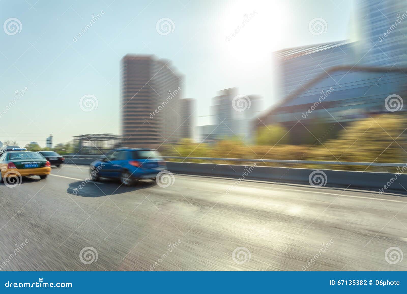 Car Driving on Road, Motion Blur Stock Photo - Image of dusk, connected ...