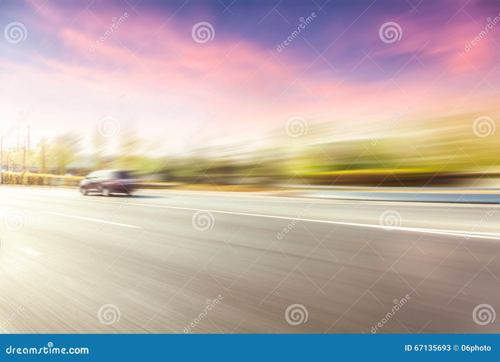 Car Driving on Road, Motion Blur Stock Image - Image of bridge ...