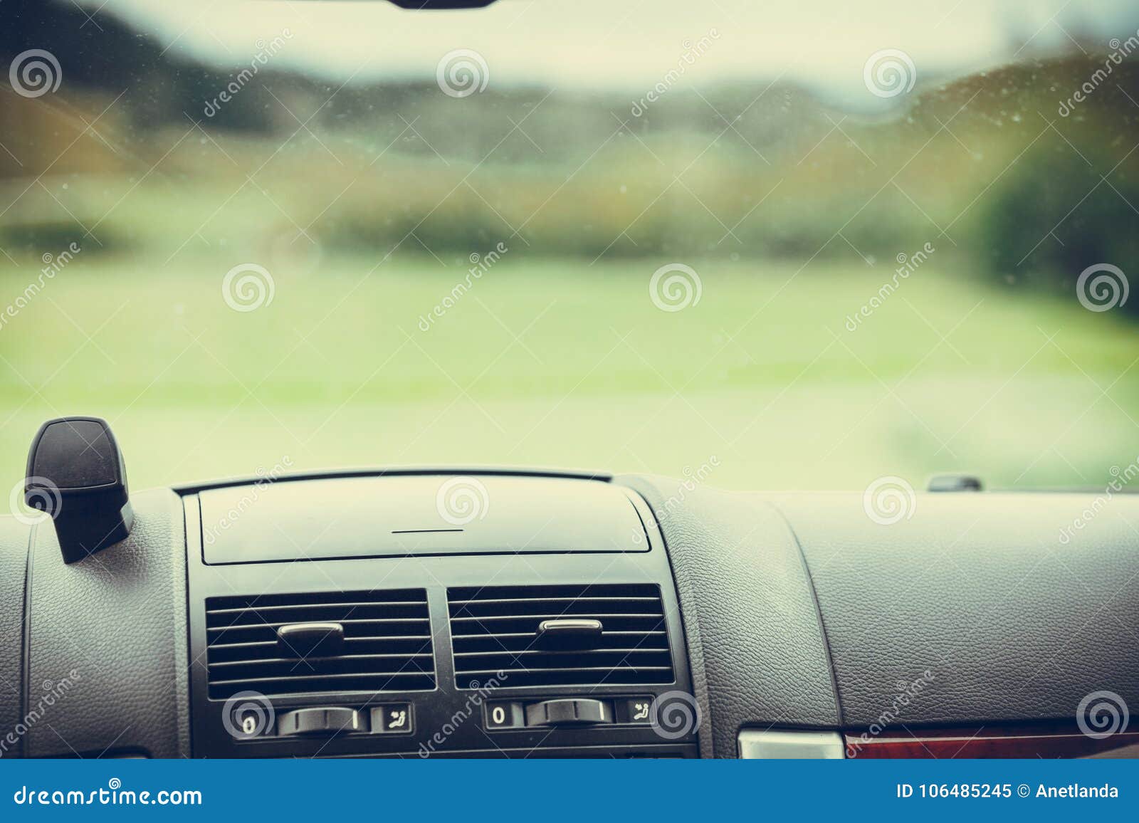 Car Driving, View from Inside on Dashboard Stock Image - Image of ...