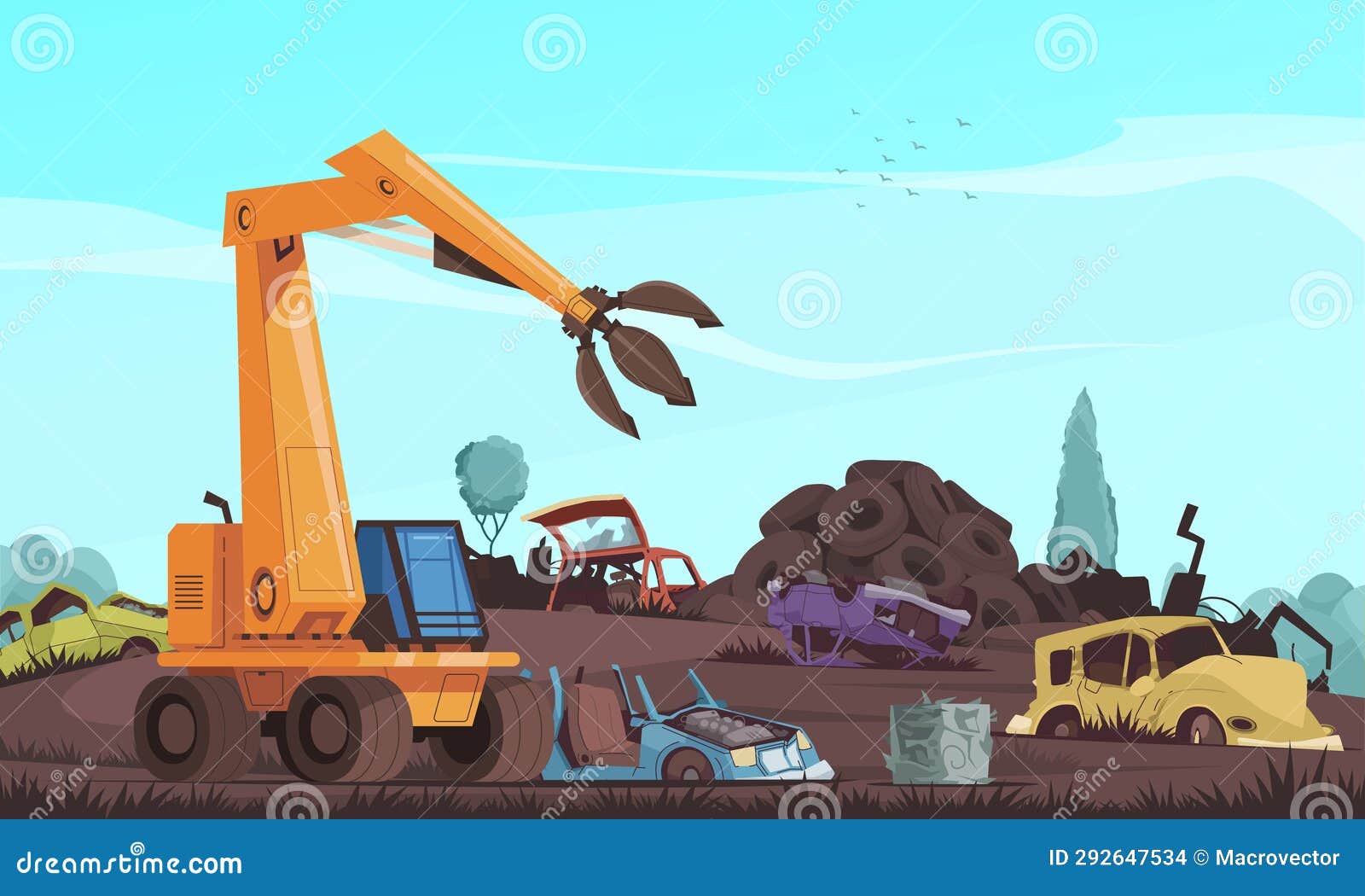 Car Dump. Damaged Destroyed Old Broken Cars In Big Stack For Recycling ...