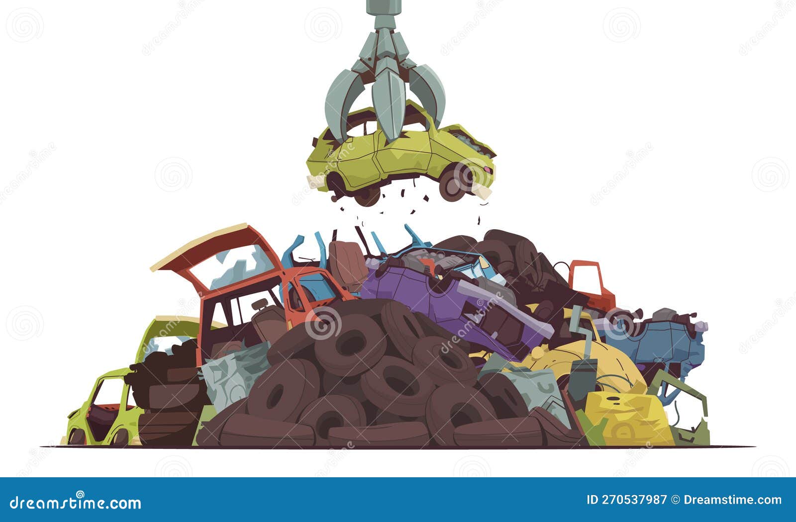 Car Dump Cartoon stock vector. Illustration of iron - 270537987