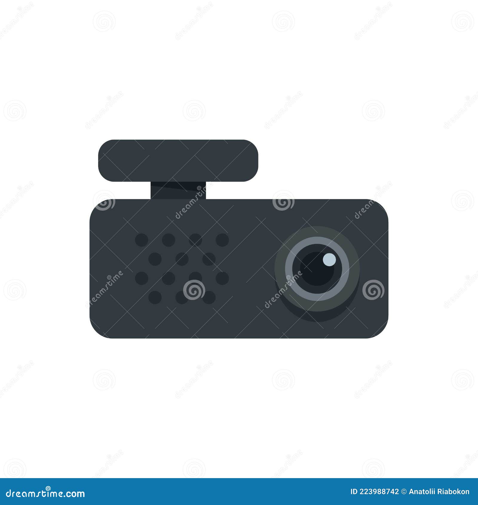 Car Dvr Recorder Icon Flat Isolated Vector Stock Vector - Illustration ...