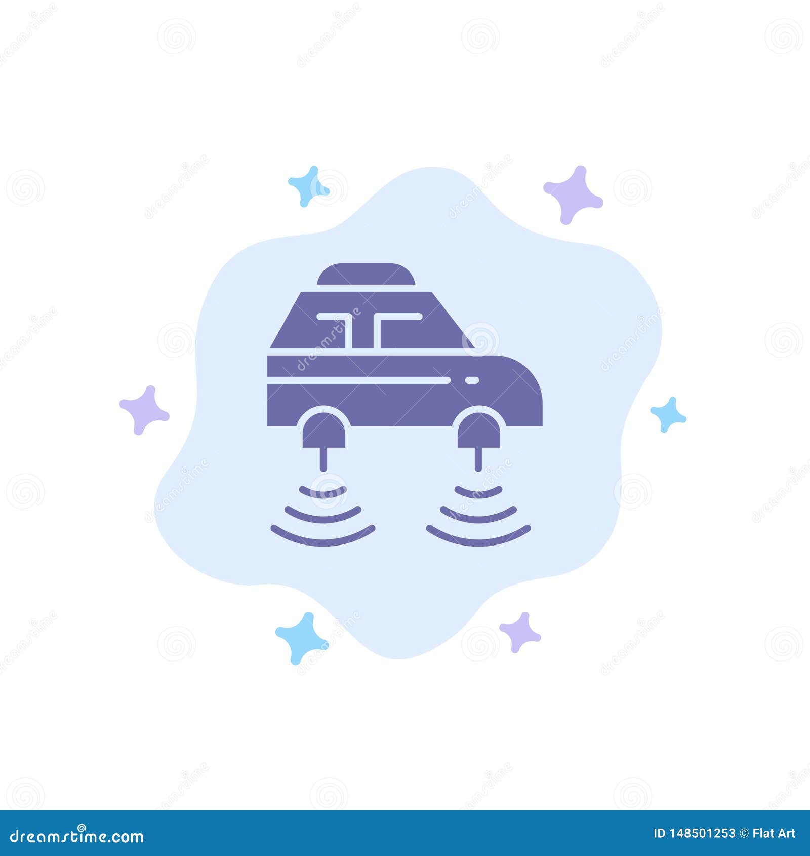 Car, Electric, Network, Smart, Wifi Blue Icon on Abstract Cloud ...