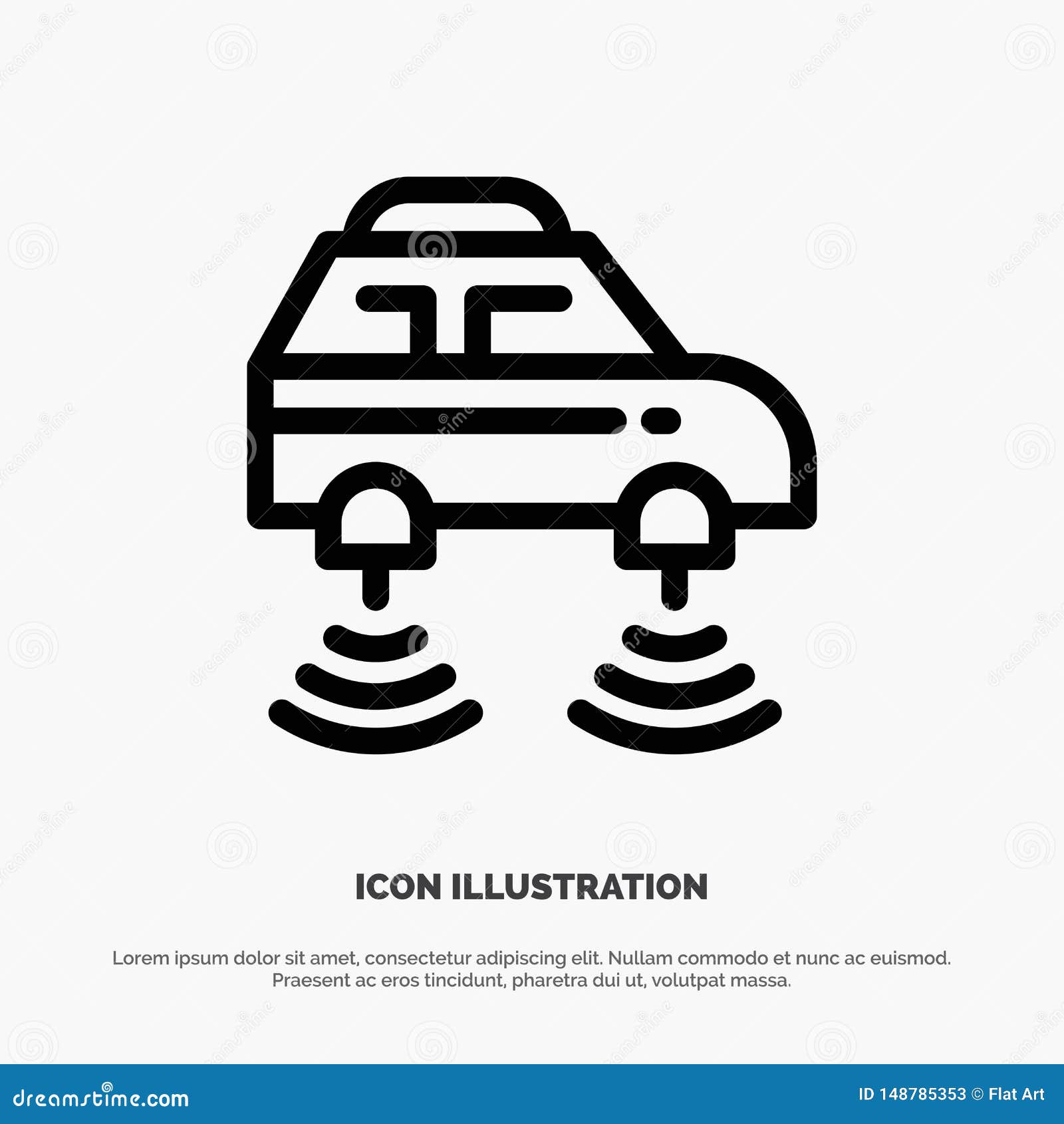 Car, Electric, Network, Smart, Wifi Line Icon Vector Stock Vector ...
