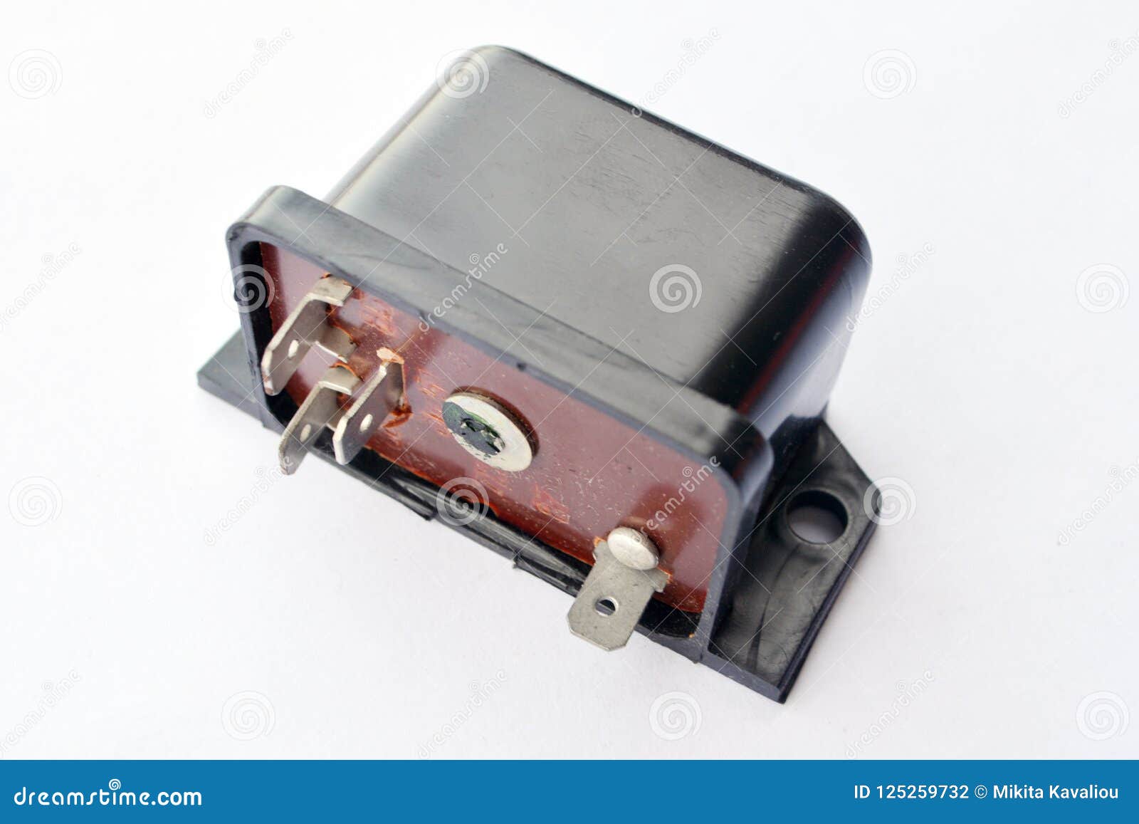 Car Electromagnetic Relay Isolated on Stock Photo - Image of industry ...