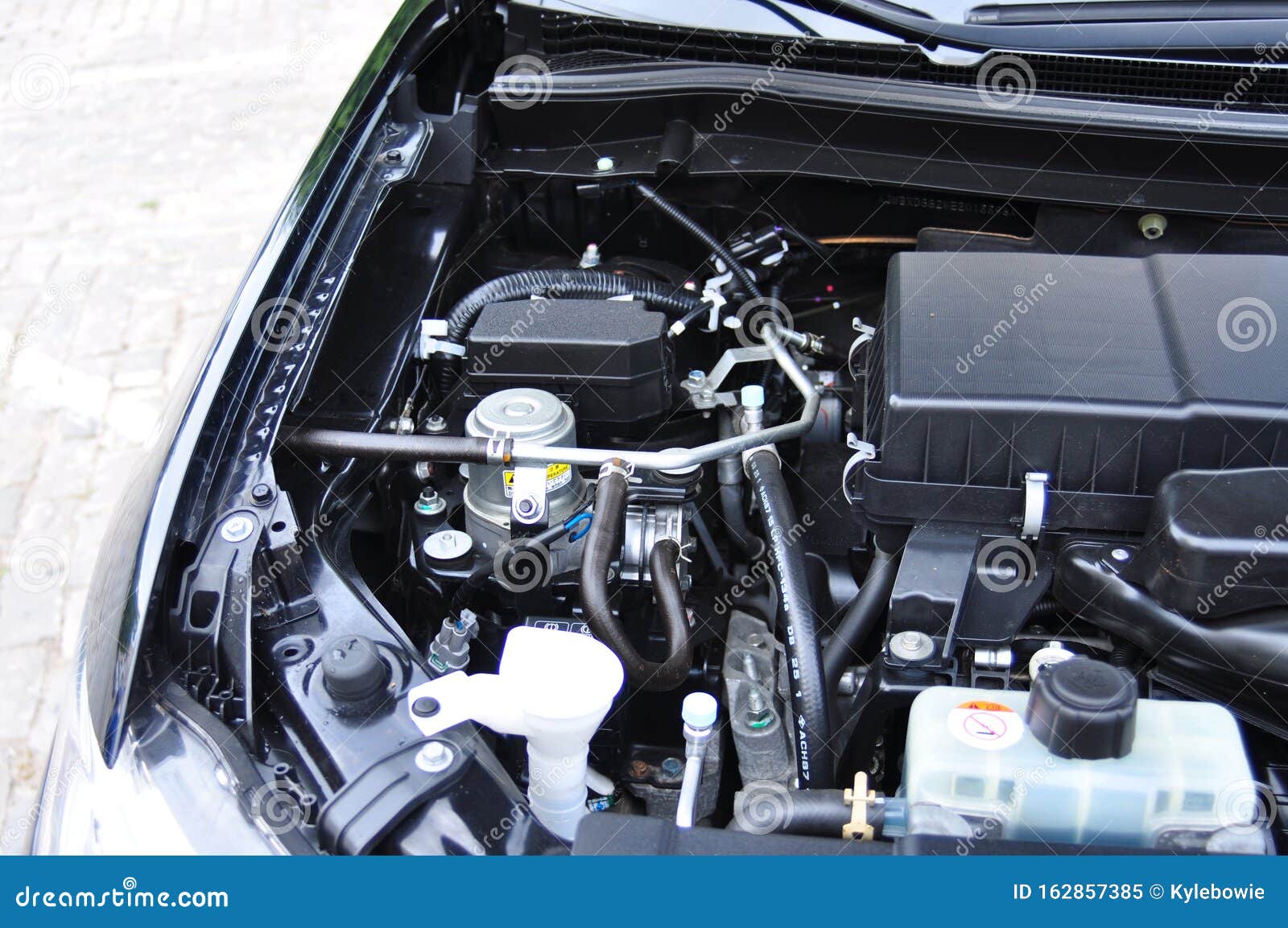 Car element engine opened stock image. Image of automotive - 162857385