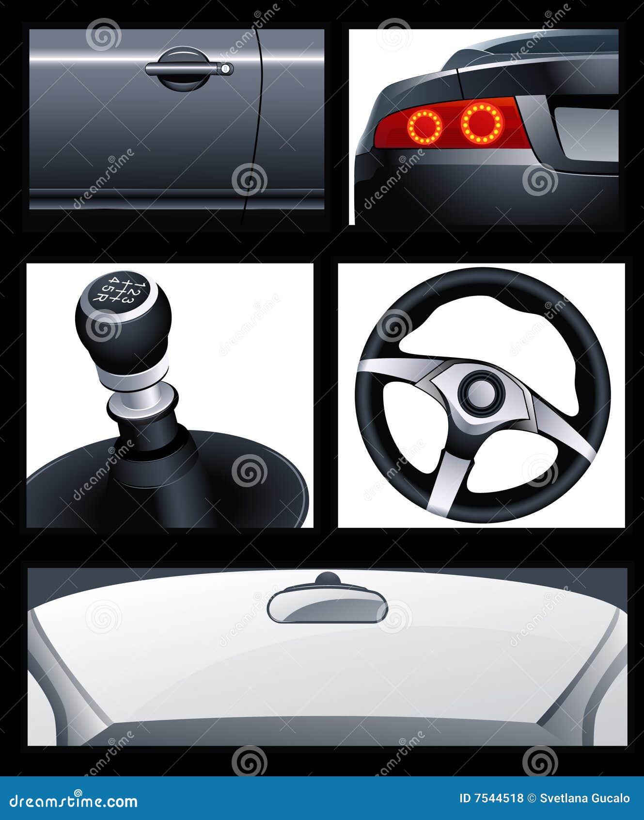 Car elements stock vector. Illustration of speed, power - 7544518