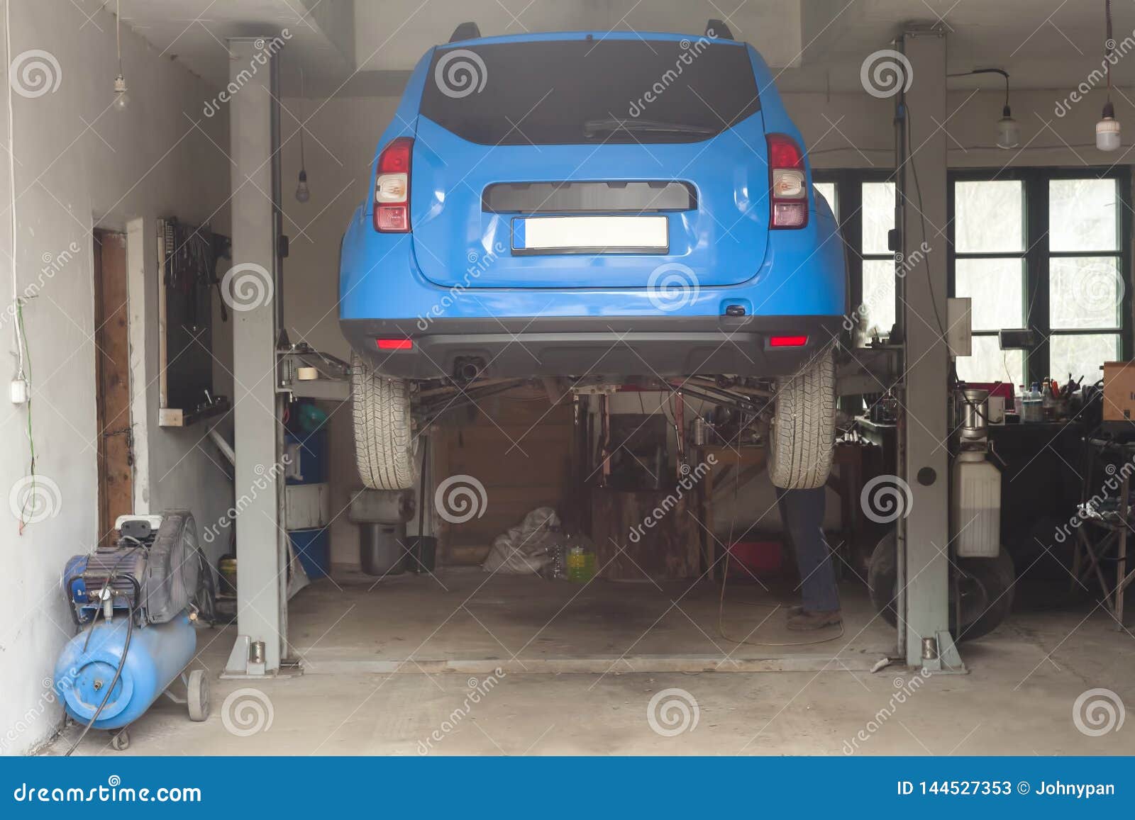 Car on Elevator, Auto Service Stock Image - Image of alignment ...