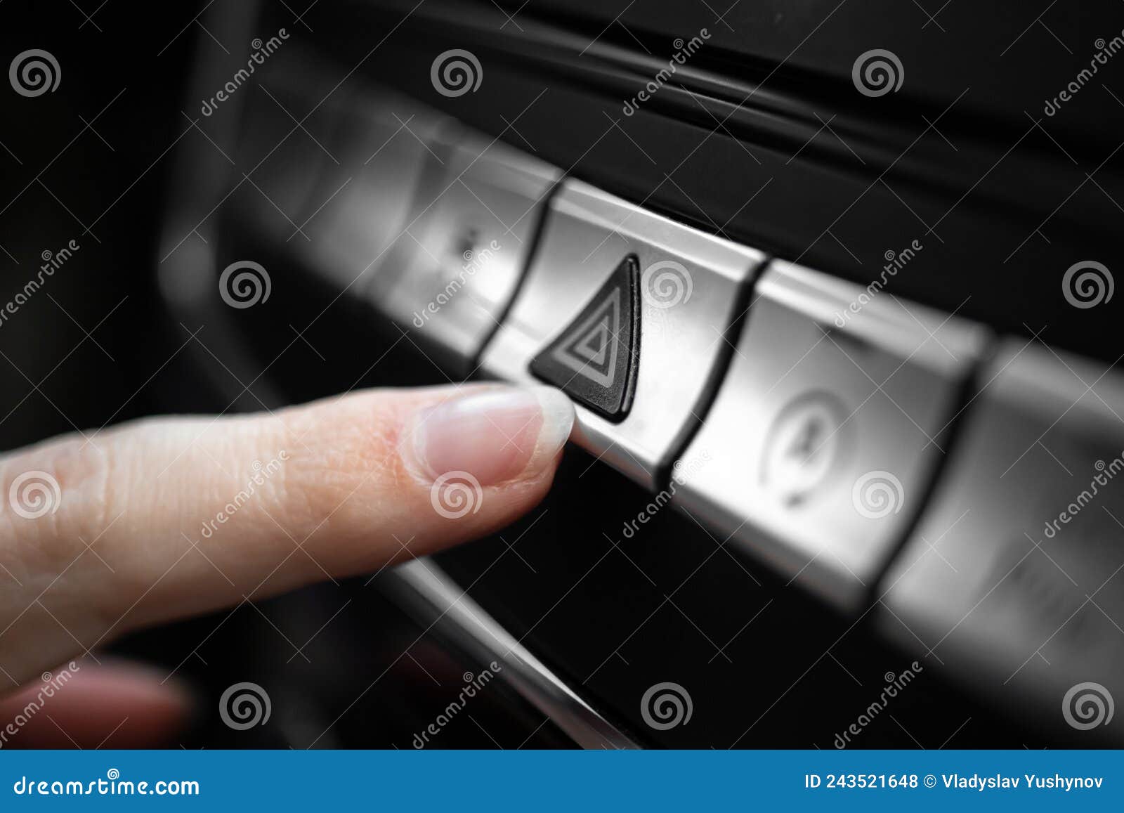 Car Emergency Light Button, Triangle Car Warning Button in Luxury Sport ...