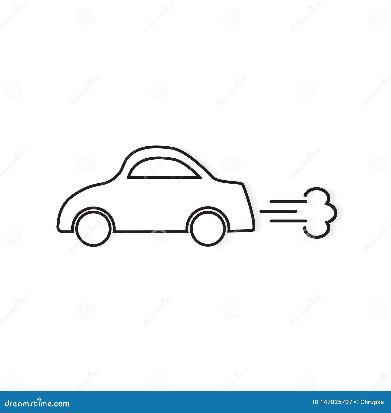 Car emitting smoke icon stock vector. Illustration of vehicle - 147825707