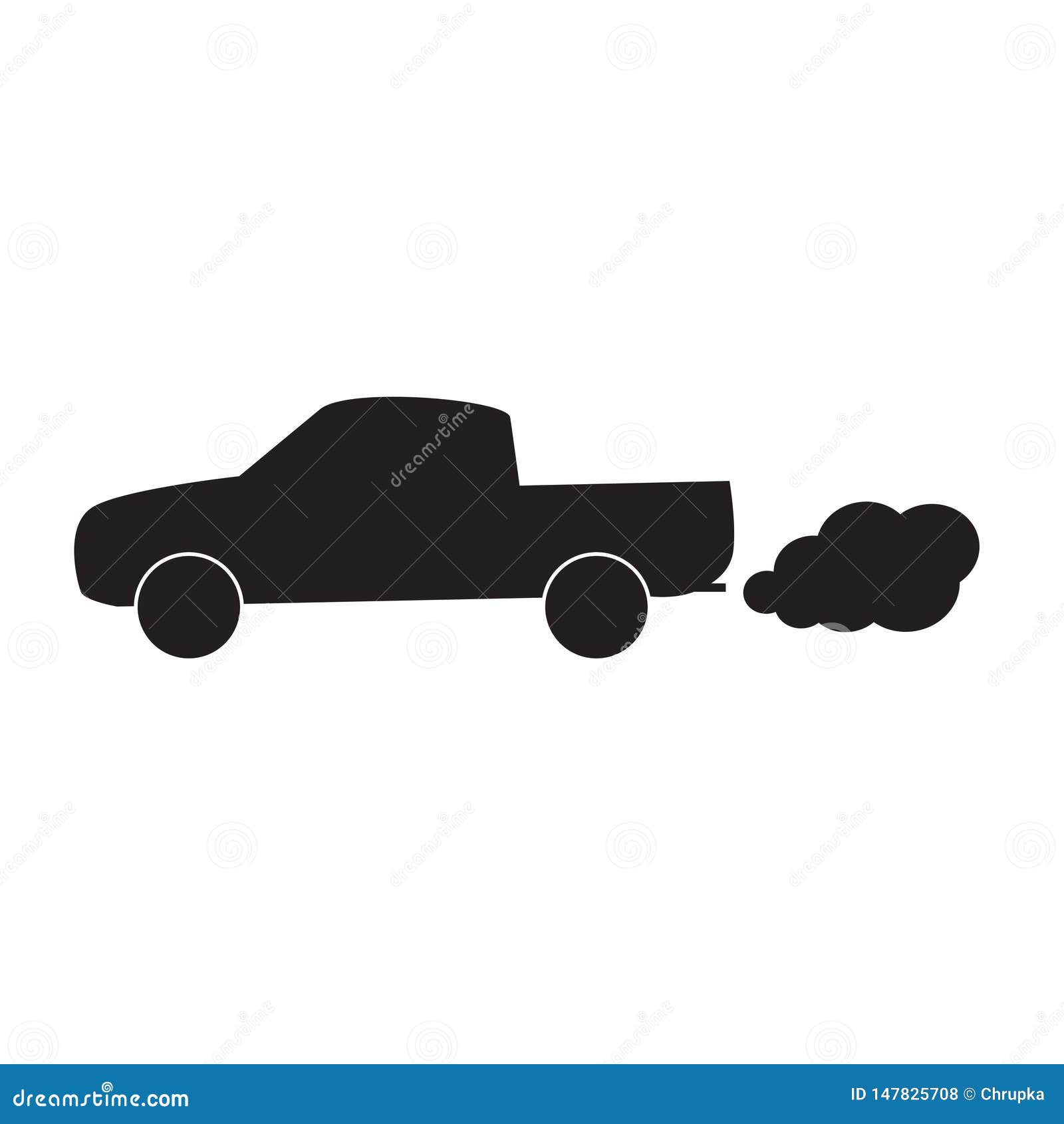 Car emitting smoke icon stock vector. Illustration of digital - 147825708