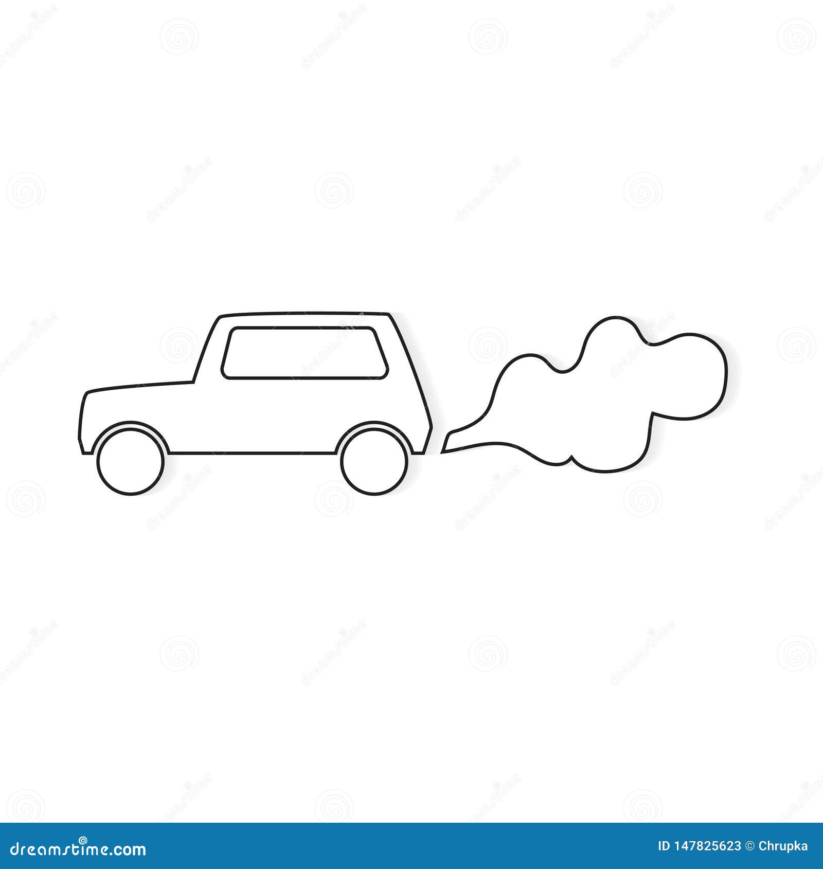 Car emitting smoke icon stock vector. Illustration of fast - 147825623
