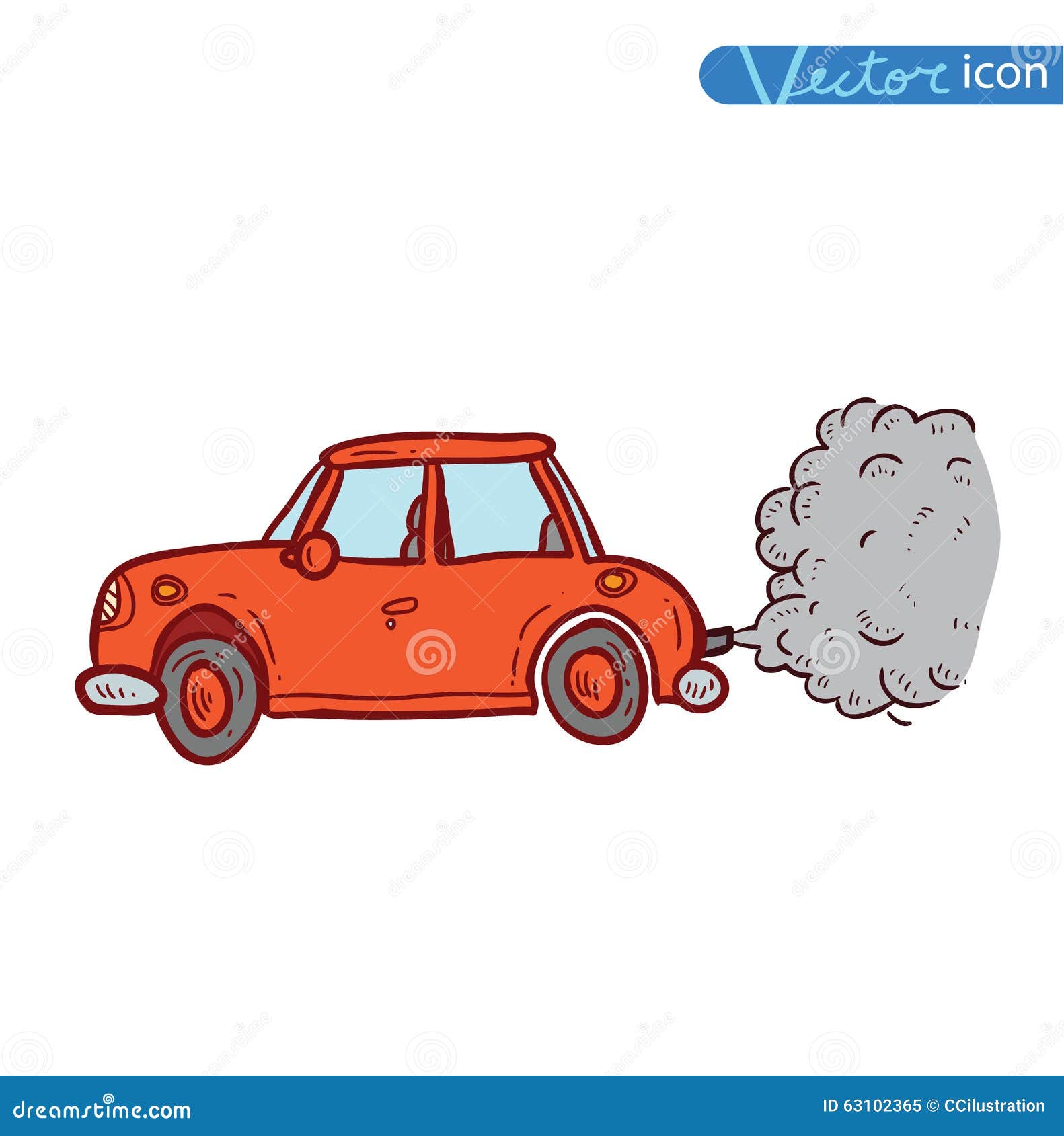 Car Emitting Smoke, Vector | CartoonDealer.com #63102365
