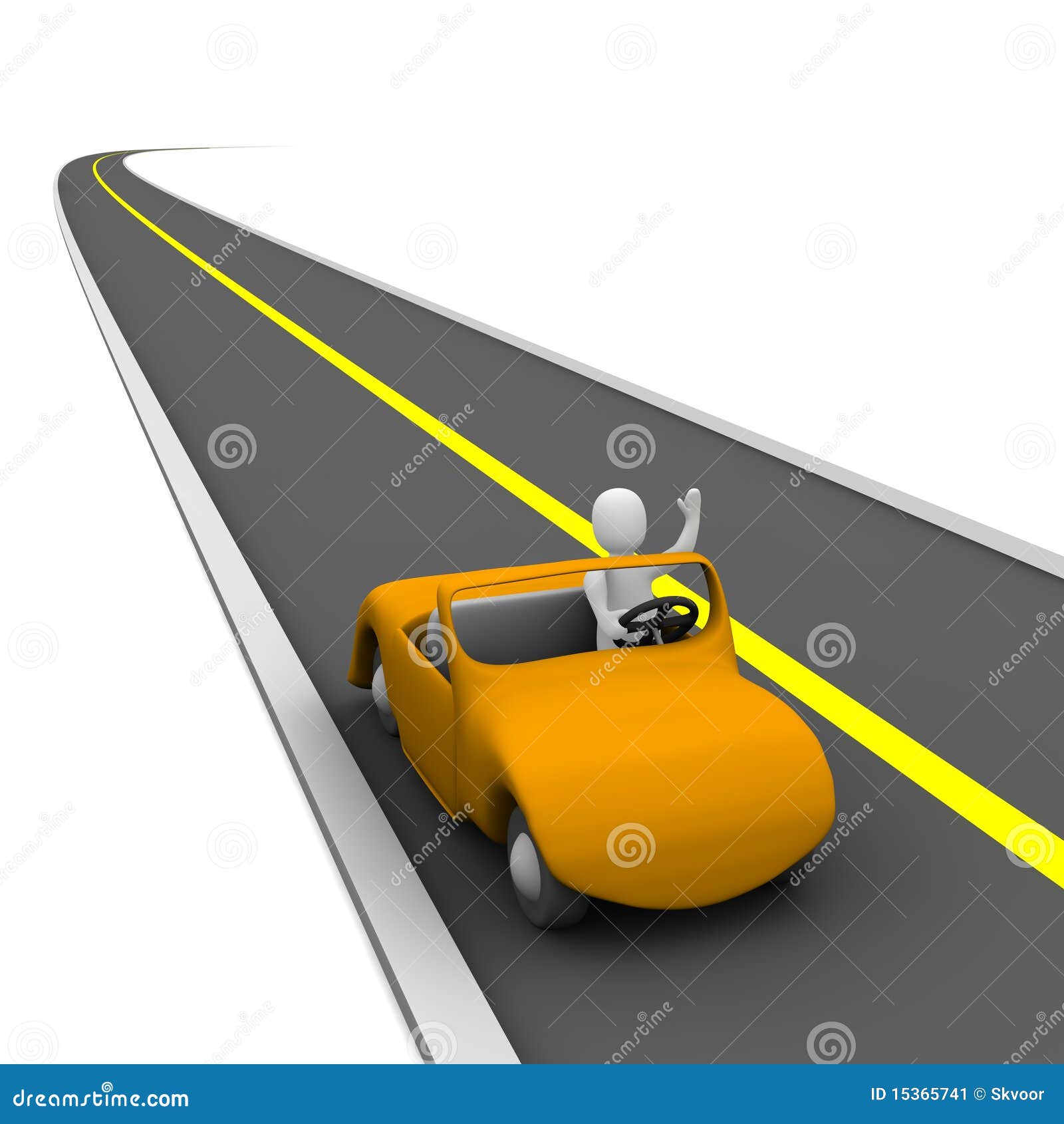 Car and empty road stock illustration. Illustration of journey - 15365741