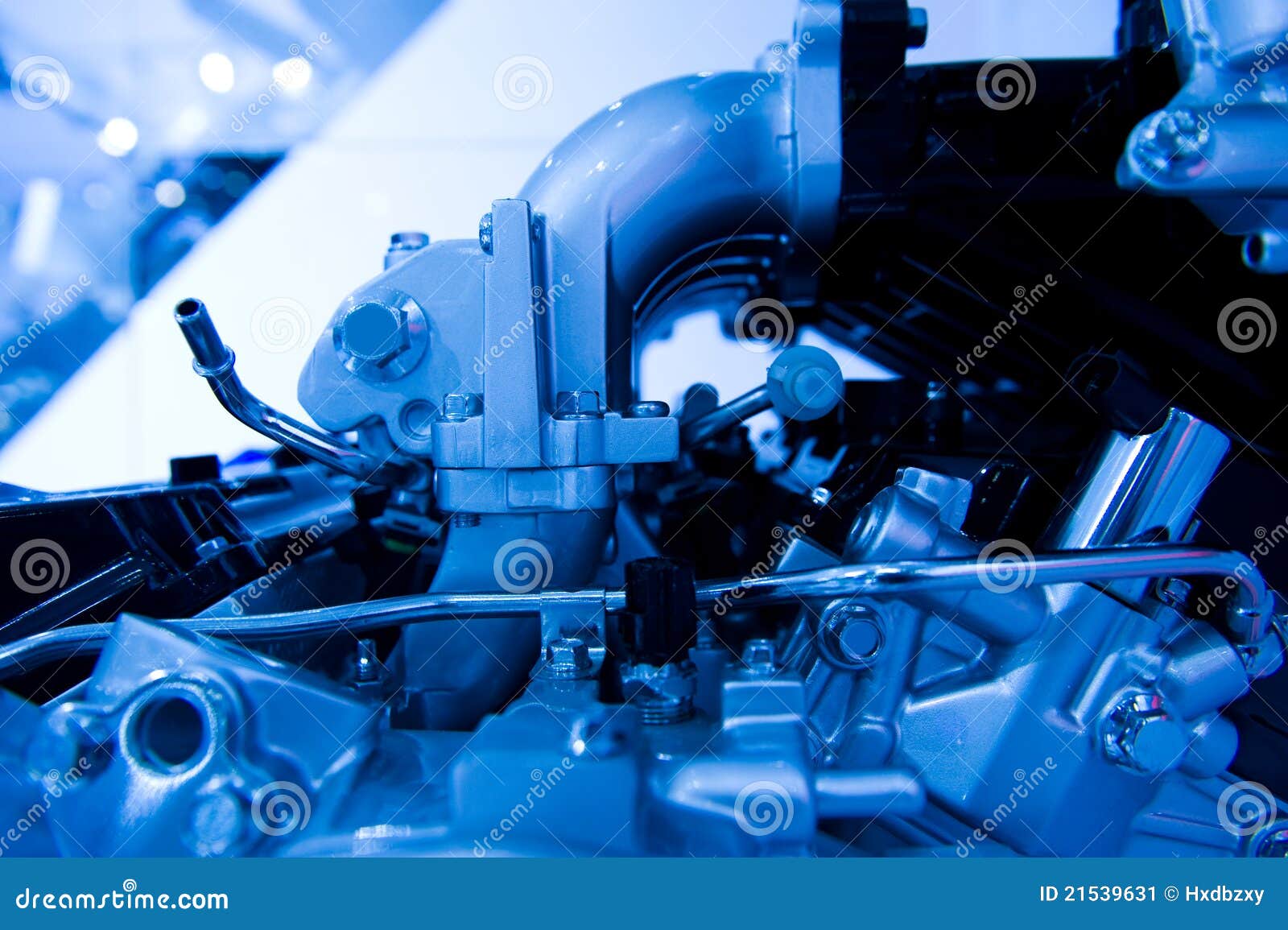 Car engine stock image. Image of metal, manifolds, hood - 21539631