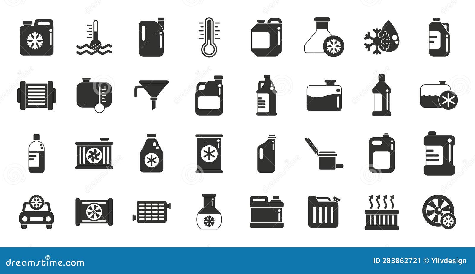 Car Engine Antifreeze Icons Set Simple Vector. Air Vent Stock ...