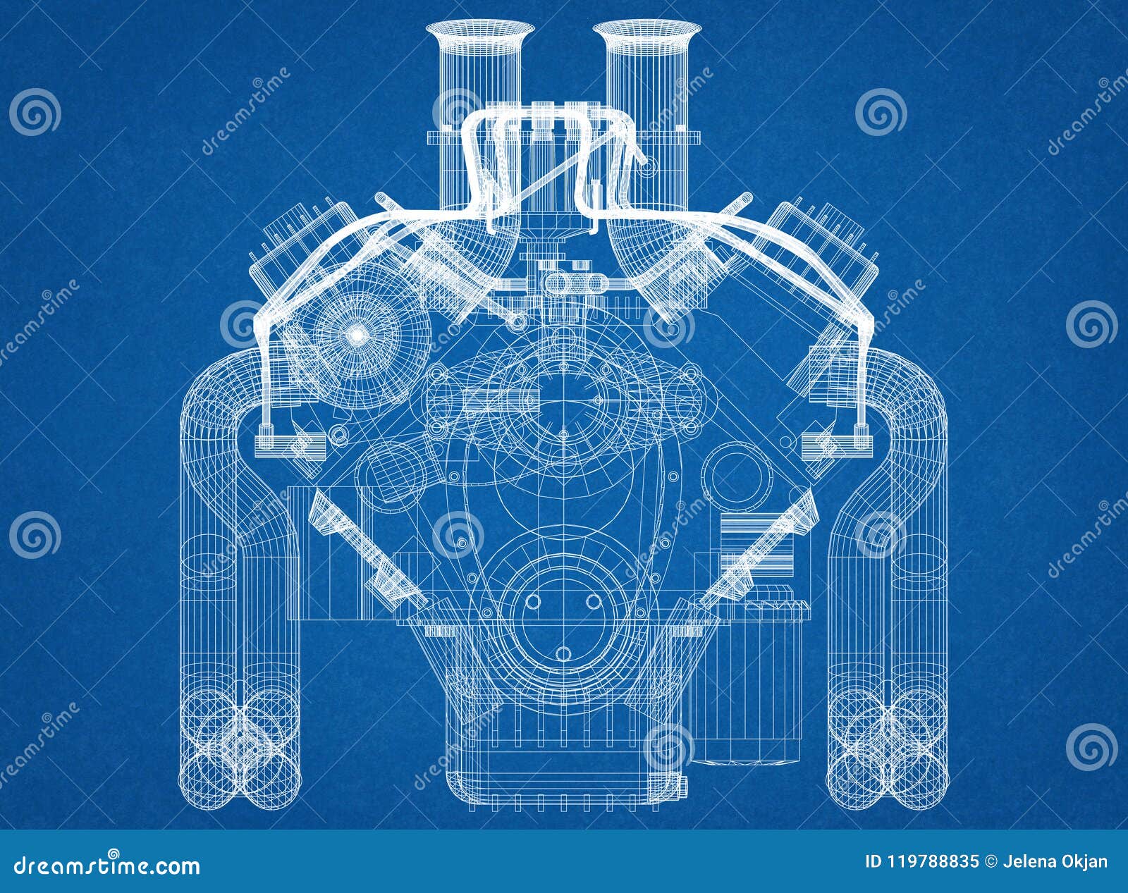 Mechanical Engineering Car Blueprint