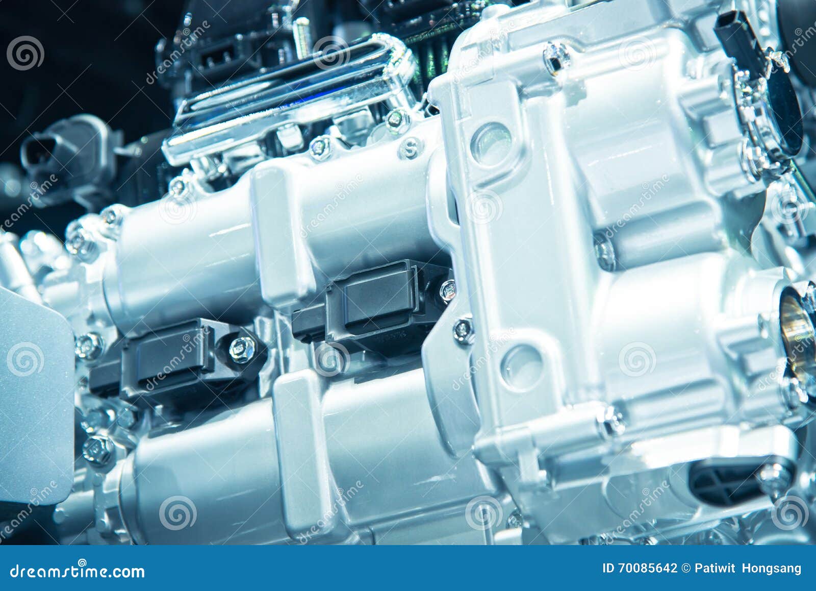 The car engine stock photo. Image of chrome, modern, hood - 70085642