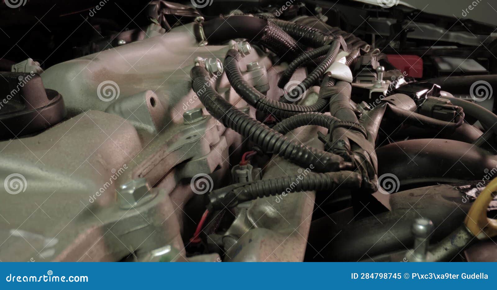 Car Engine Bay Probe Lens Slider Motion Stock Video - Video of inspect ...