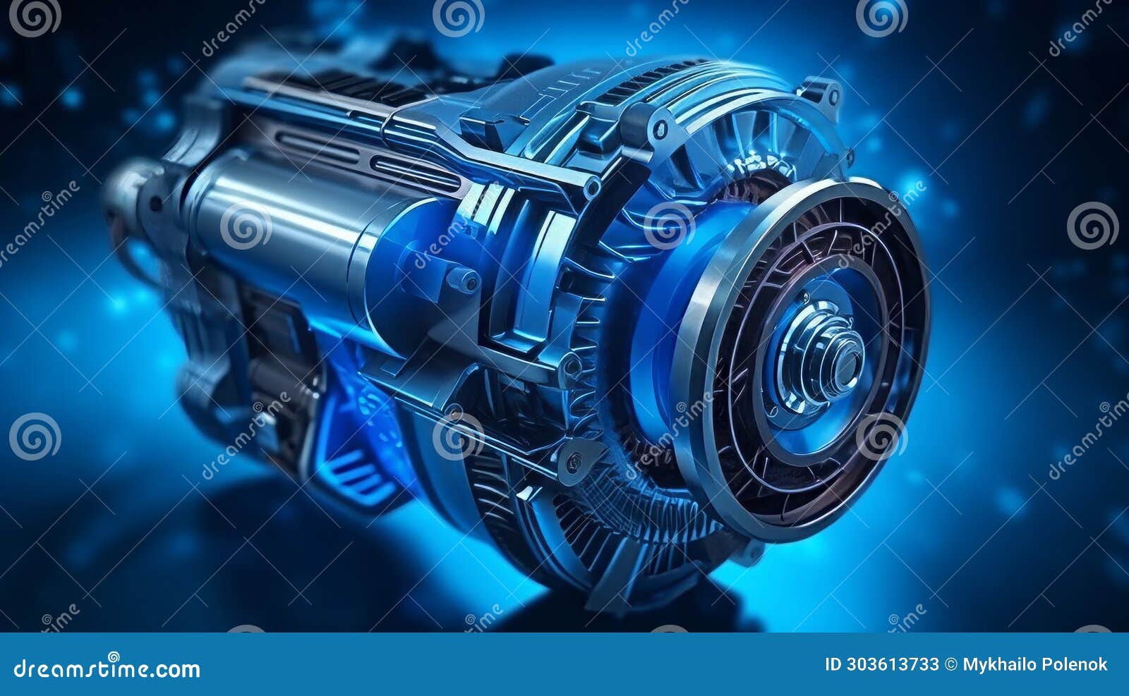 Car Engine with Blue Glow. Neural Network AI Generated Stock ...