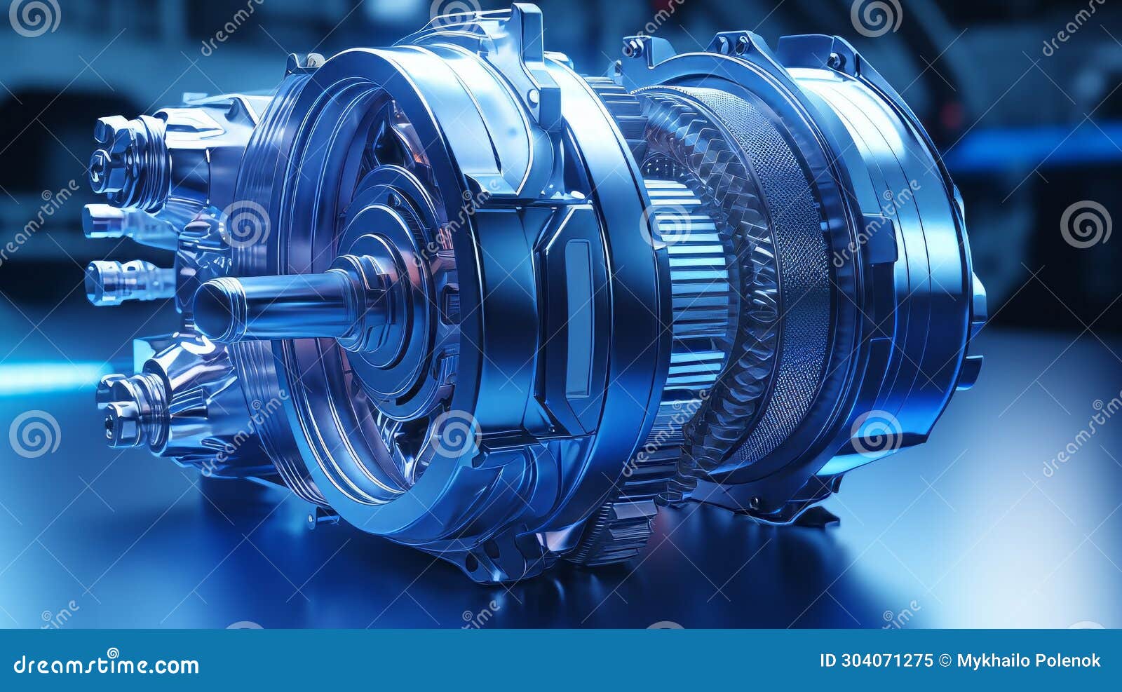 Car Engine with Blue Glow. Neural Network AI Generated Stock Image ...