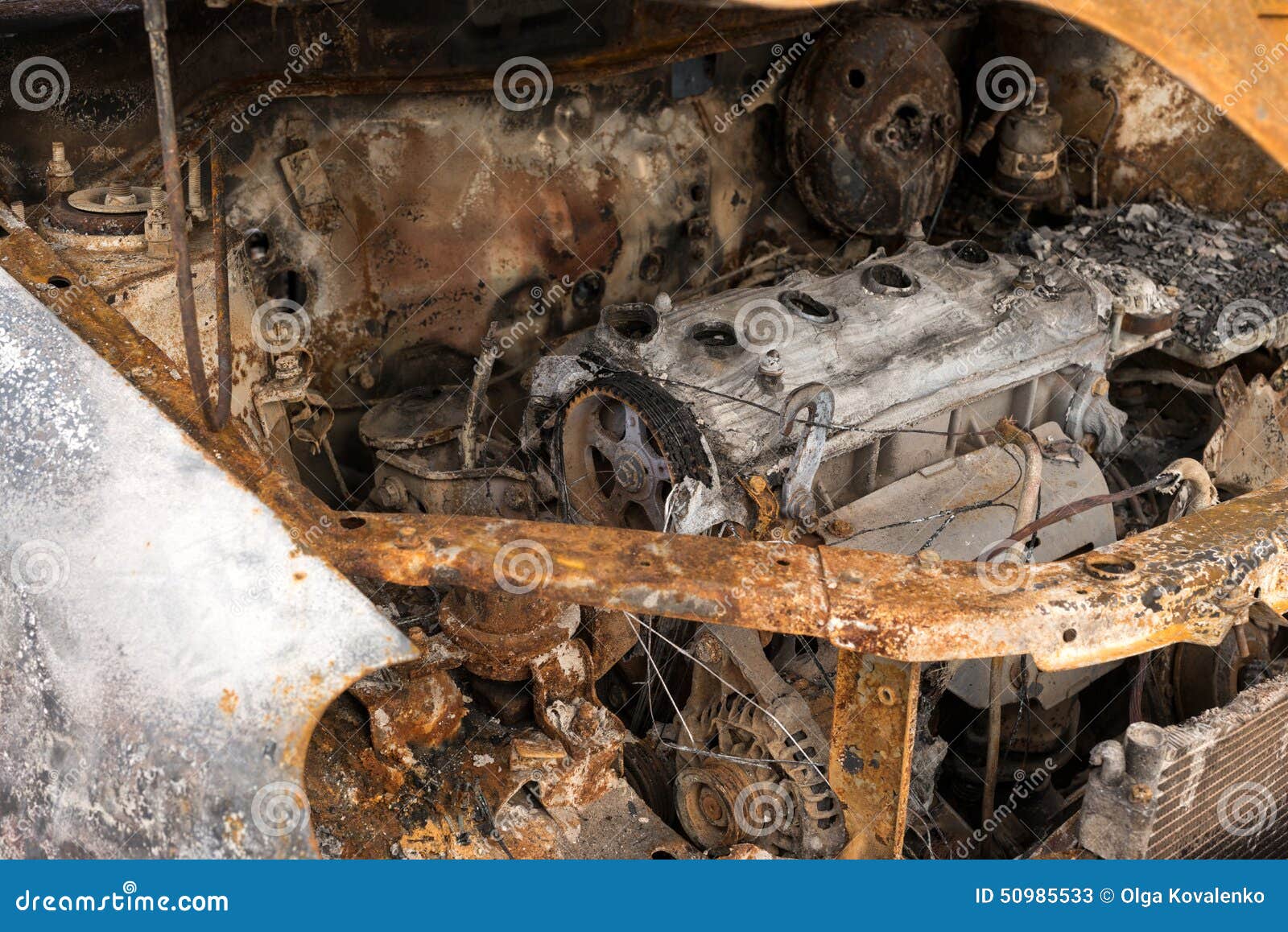 Car engine burned stock image. Image of burned, flame - 50985533