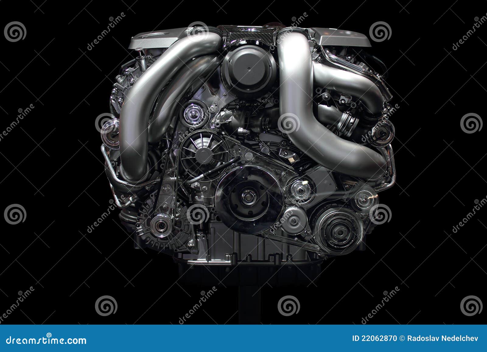 Car engine chrome front stock photo. Image of chain, engineering - 22062870